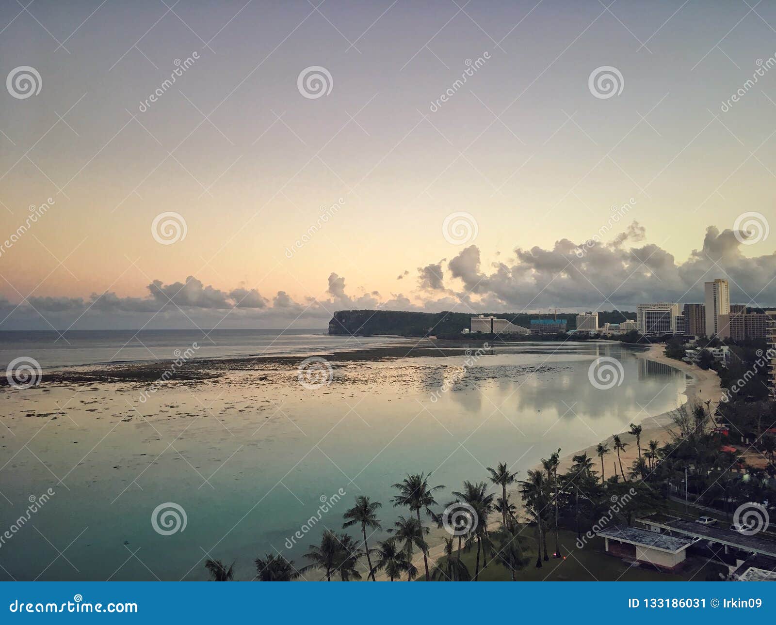 Tumon Bay Beach stock image. Image of palms, tropics - 133186031