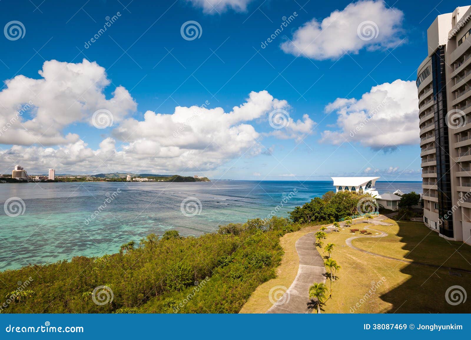 Tumon Bay in Guam stock image. Image of green, lagoon - 38087469