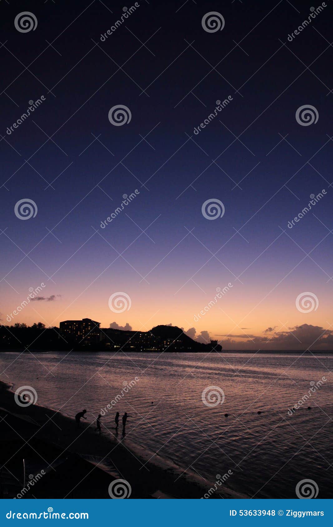 Tumon Beach at the Sunset in Guam Stock Photo - Image of paradise ...