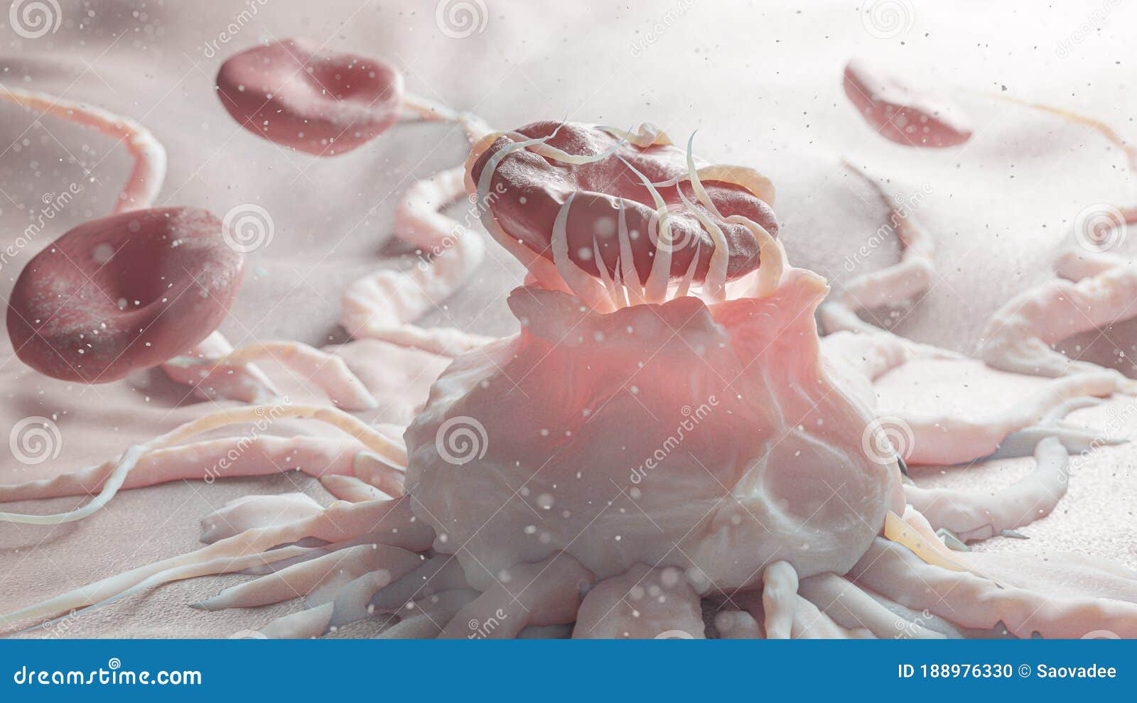 Tumor Killing Blood Cell, 3d Render Stock Illustration - Illustration ...