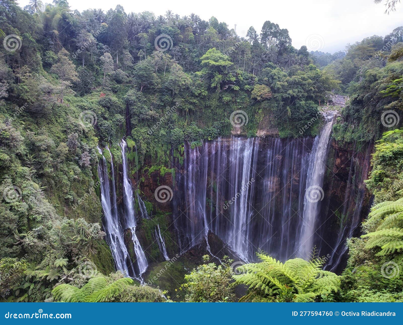 Tumpak Sewu Waterfall. a Thousand Waterfall, East Java Stock Photo ...