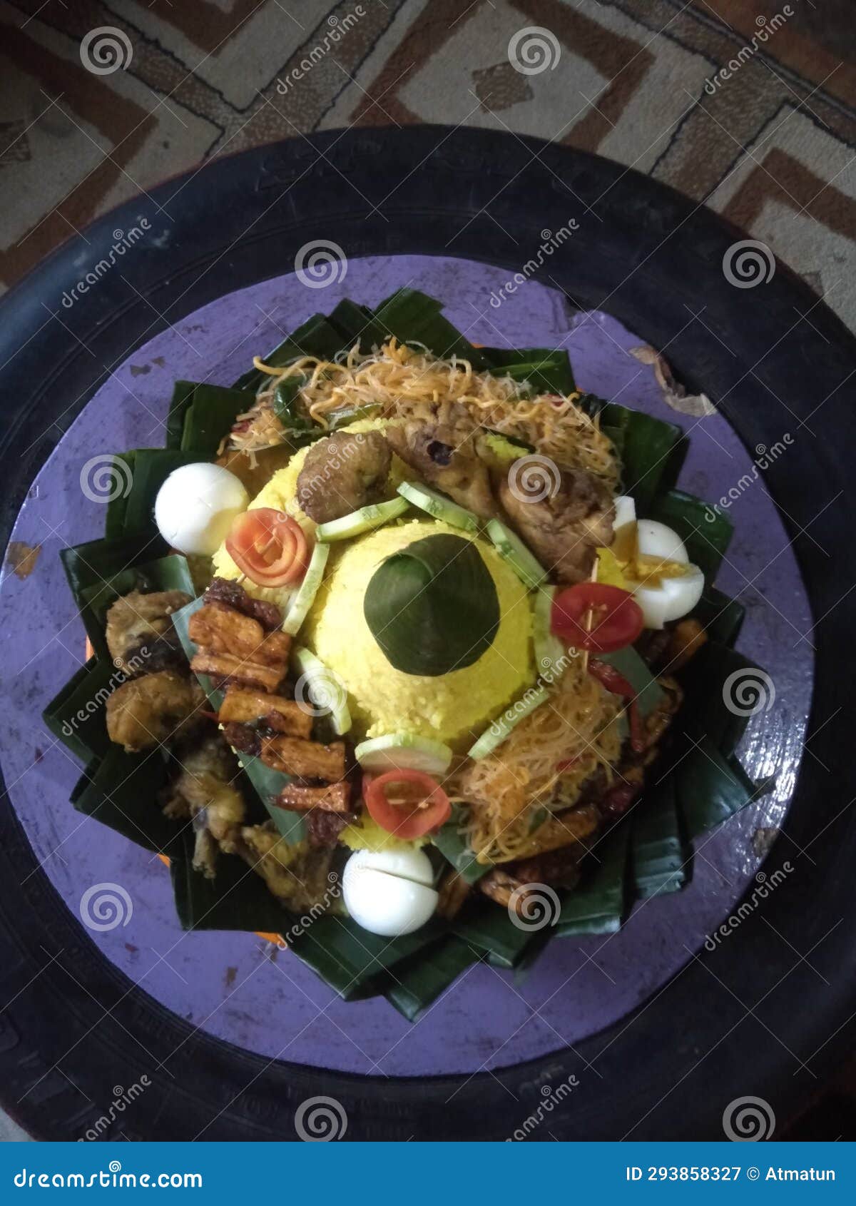 Tumpeng Rice is Typical of Indonesia Stock Image - Image of delicious ...