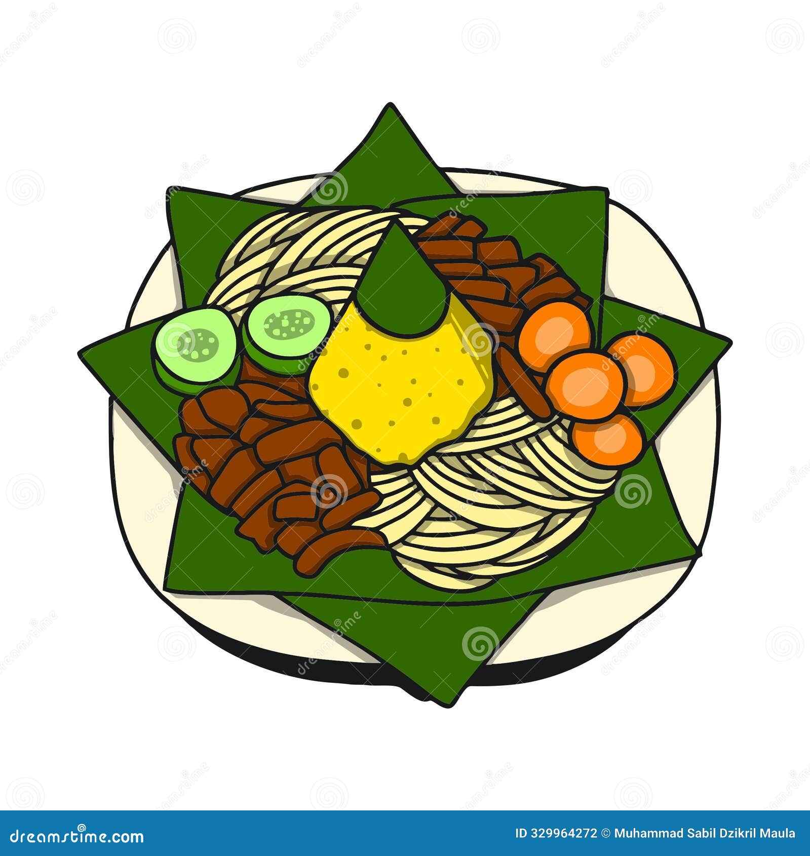 Tumpeng Rice Vector from Indonesia Stock Vector - Illustration of ...