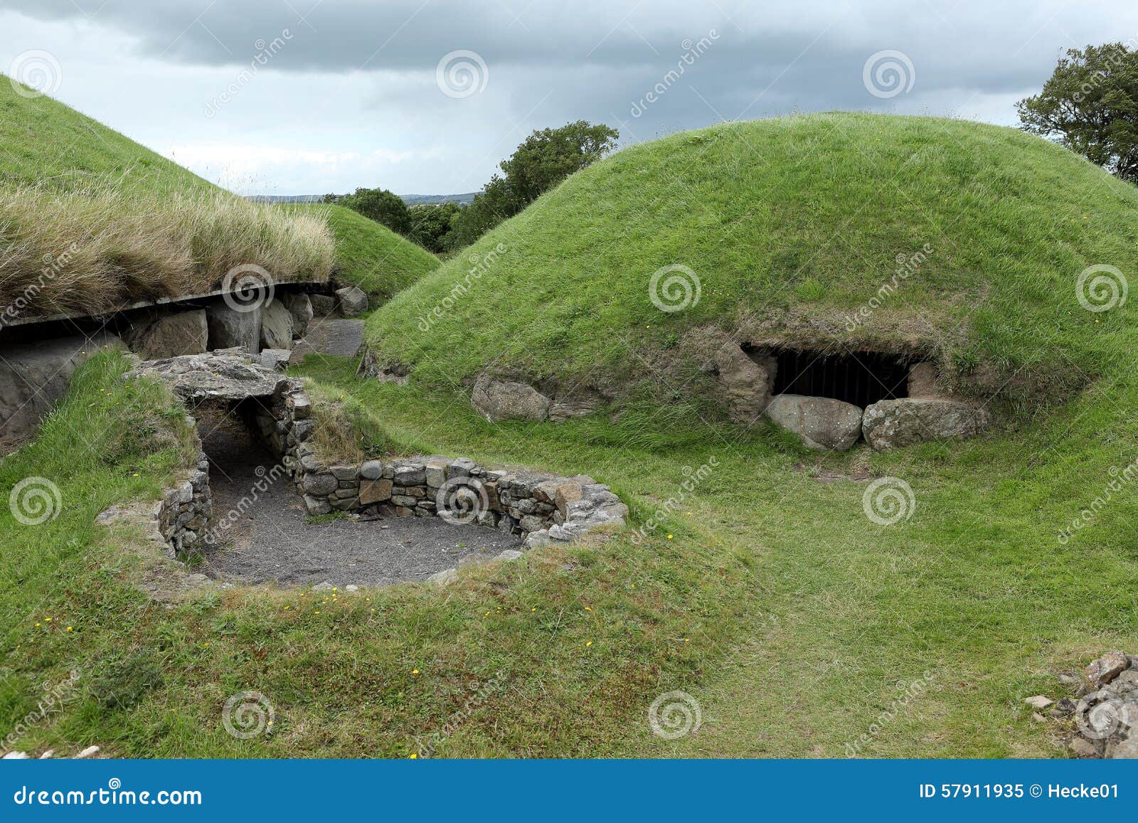 Tumuli of Newgrange in Northern Ireland Stock Image - Image of ...