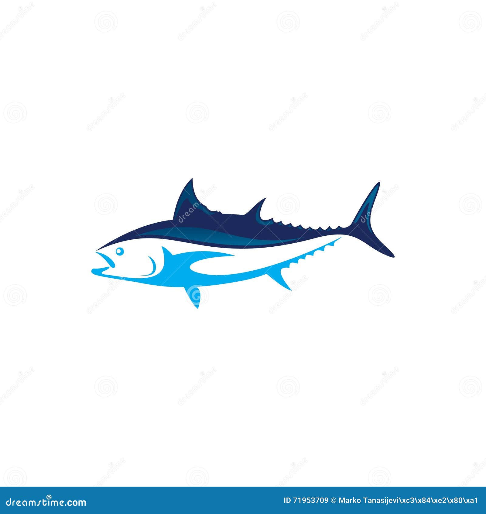 Blue Fin Tuna Jumping Royalty-Free Cartoon | CartoonDealer.com #12514466