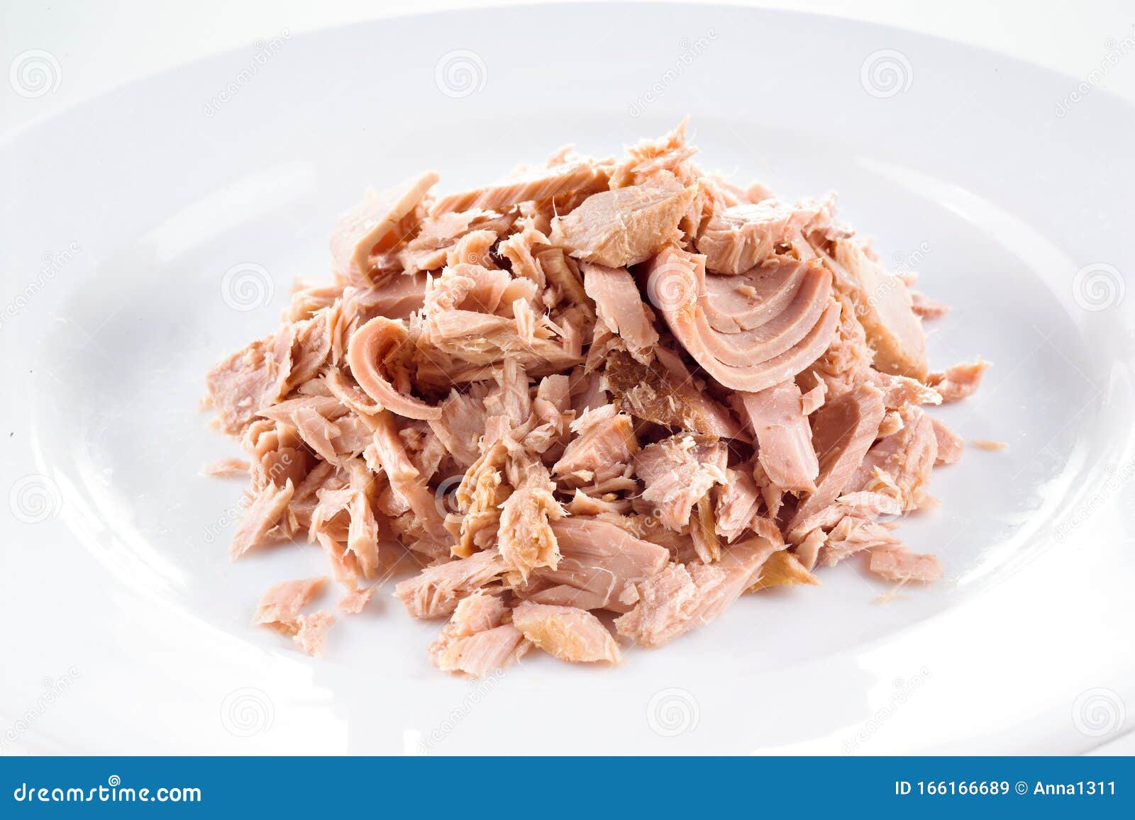 Tuna. Canned Fish on White Plate Stock Image - Image of delicious, fish ...