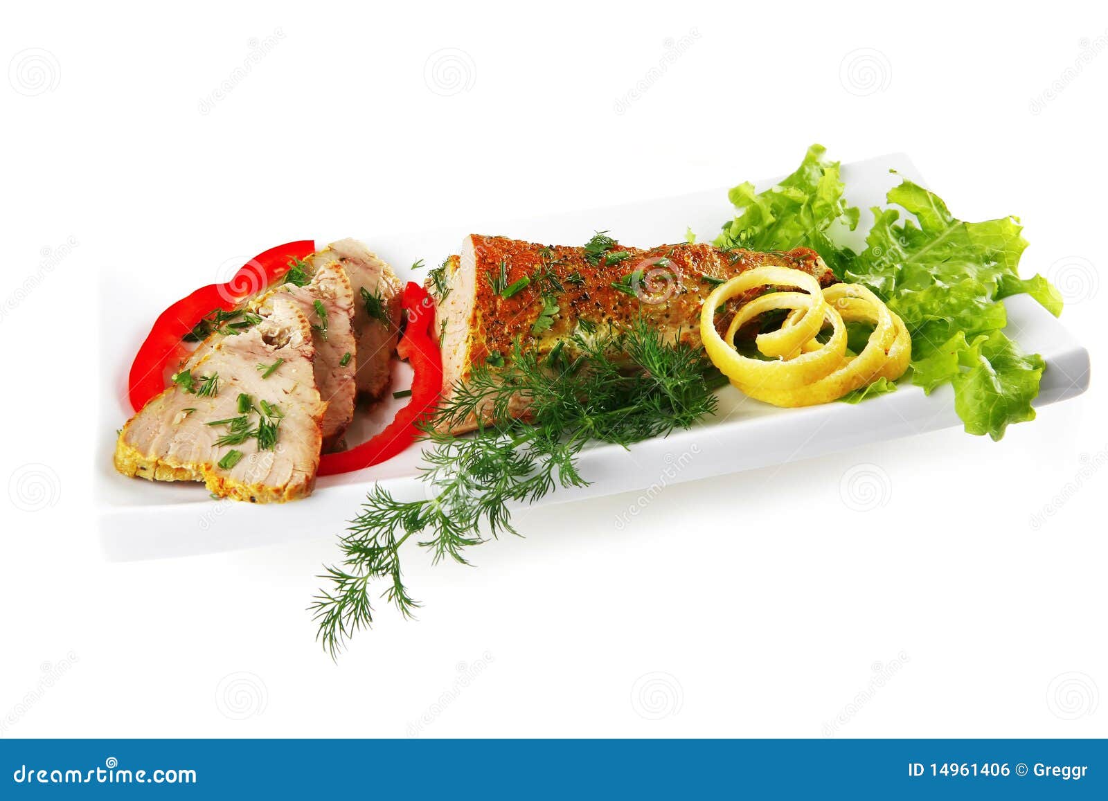 Tuna chunk served on white stock photo. Image of fish - 14961406