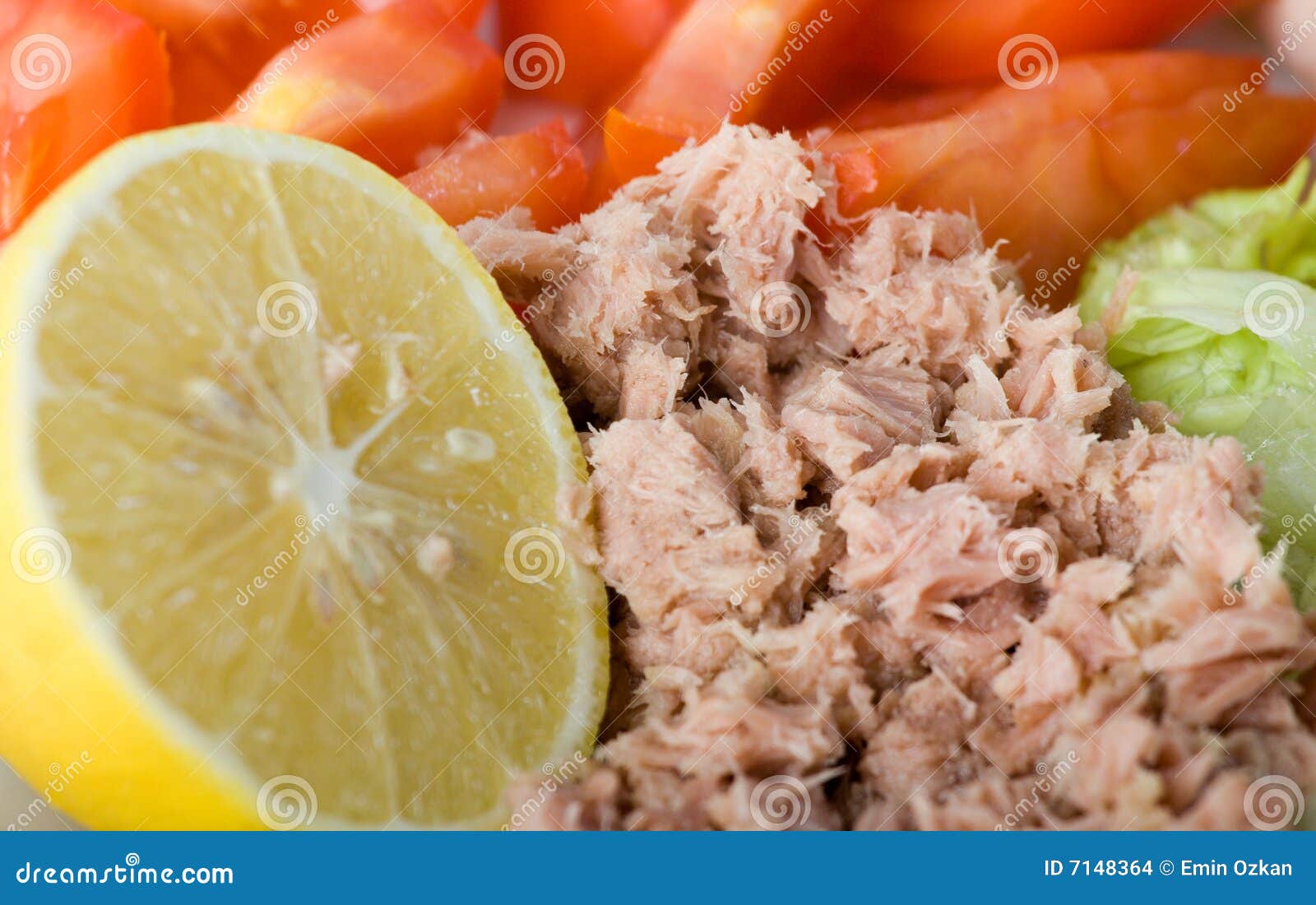 Tuna chunks close up stock photo. Image of appetizer, tuna - 7148364