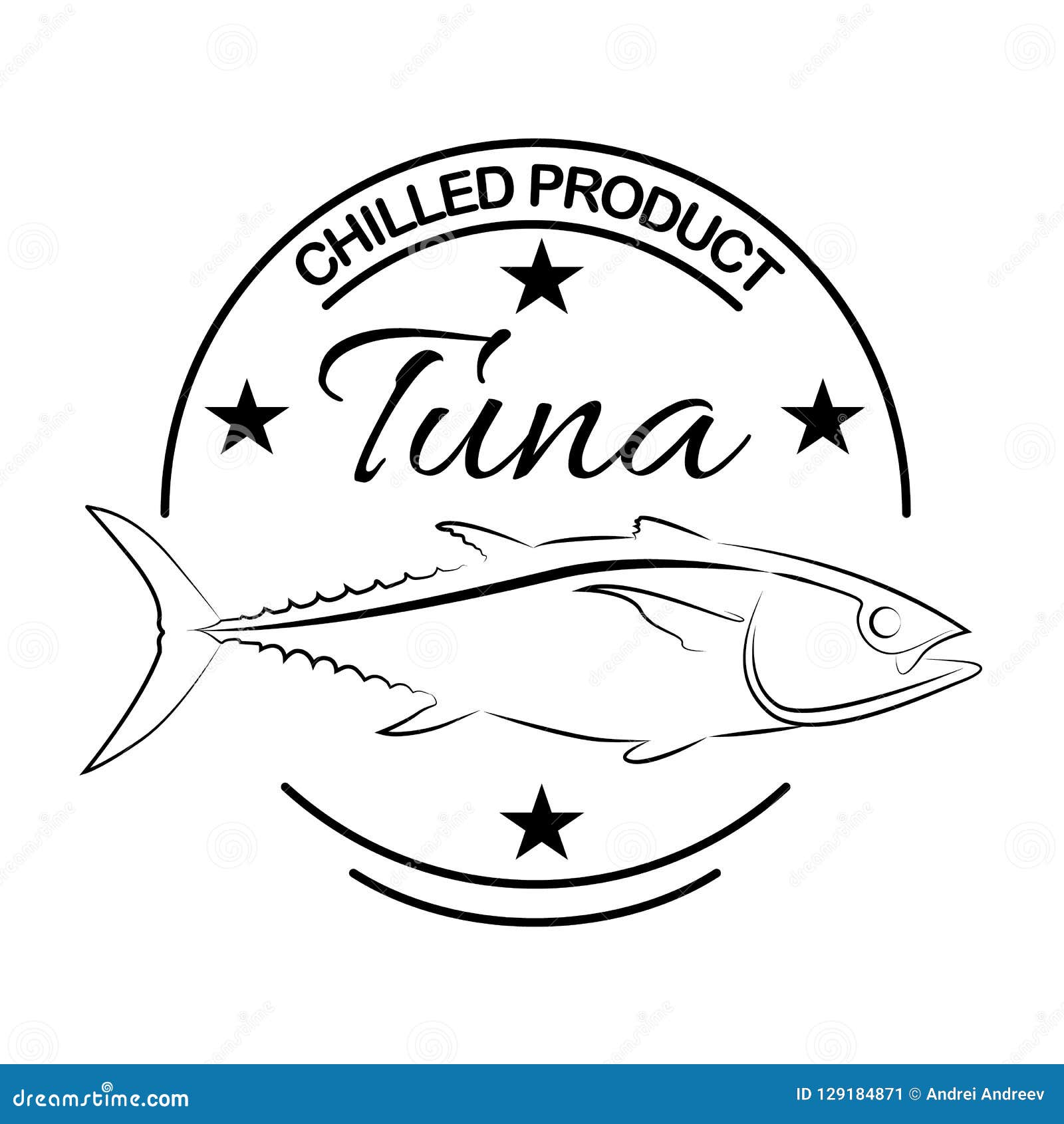 Tuna Emblem, Label. Template for Stores, Markets, Food Packaging. Stock ...