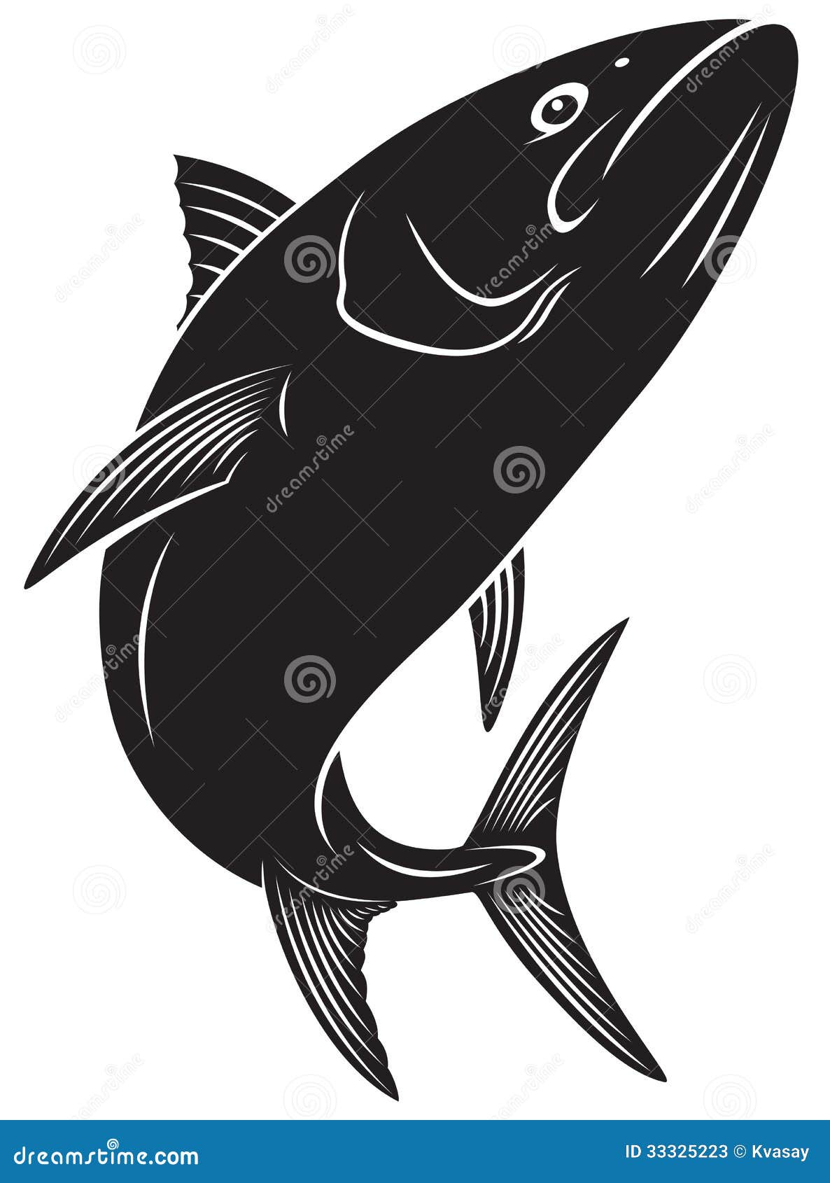 Tuna Fish Black Silhouette With Variations Cartoon Vector ...