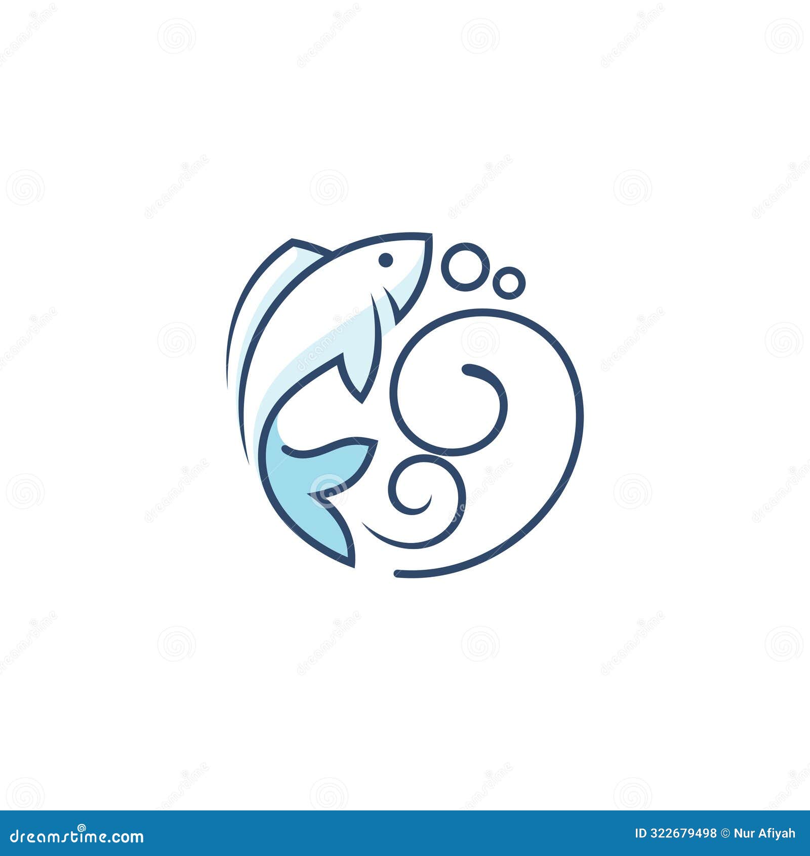 The Tuna Fish Icon is Swimming and Forming a Circle, Fish Stock Vector ...