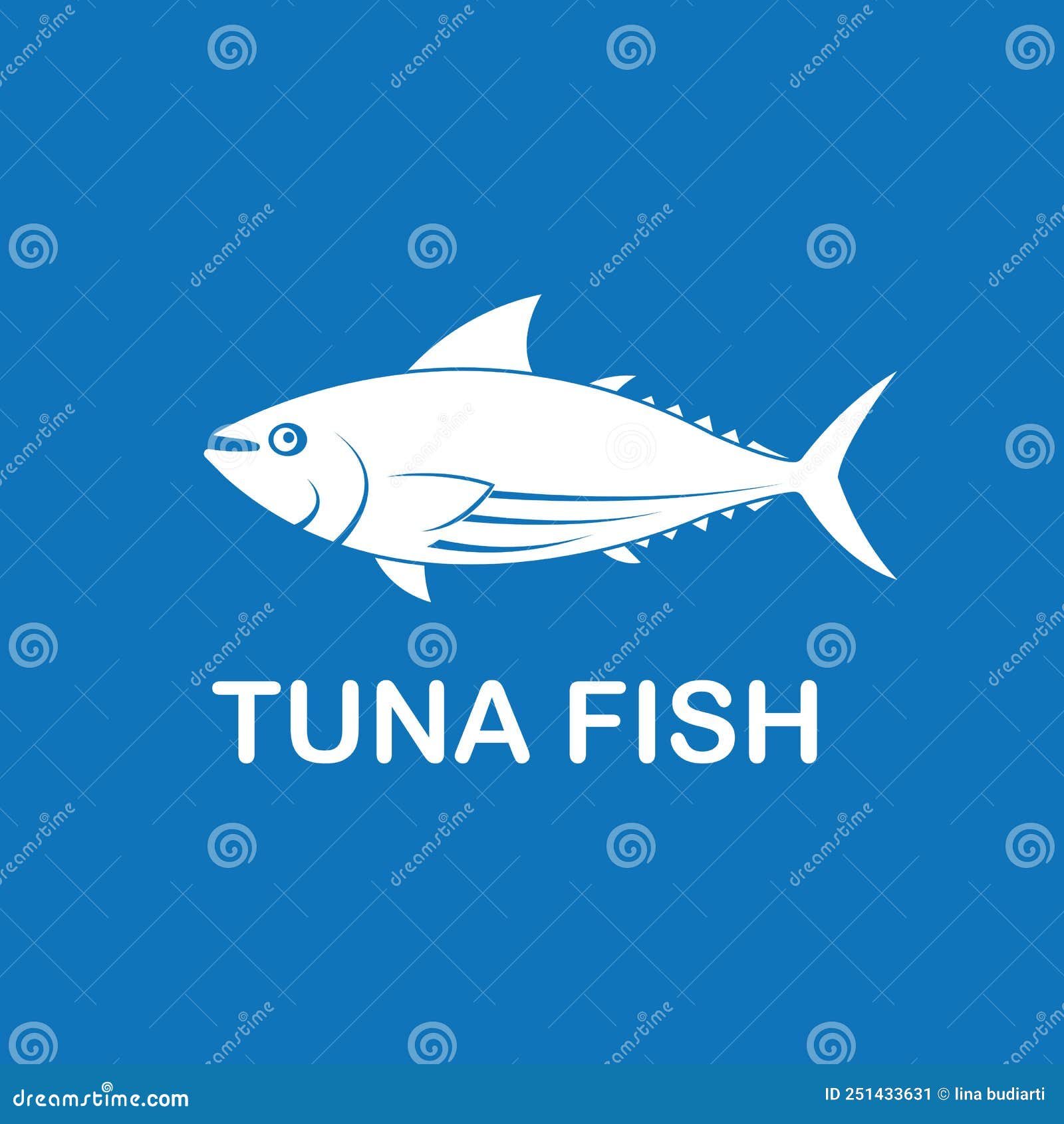 Tuna fish logo stock vector. Illustration of blue, concept - 251433631