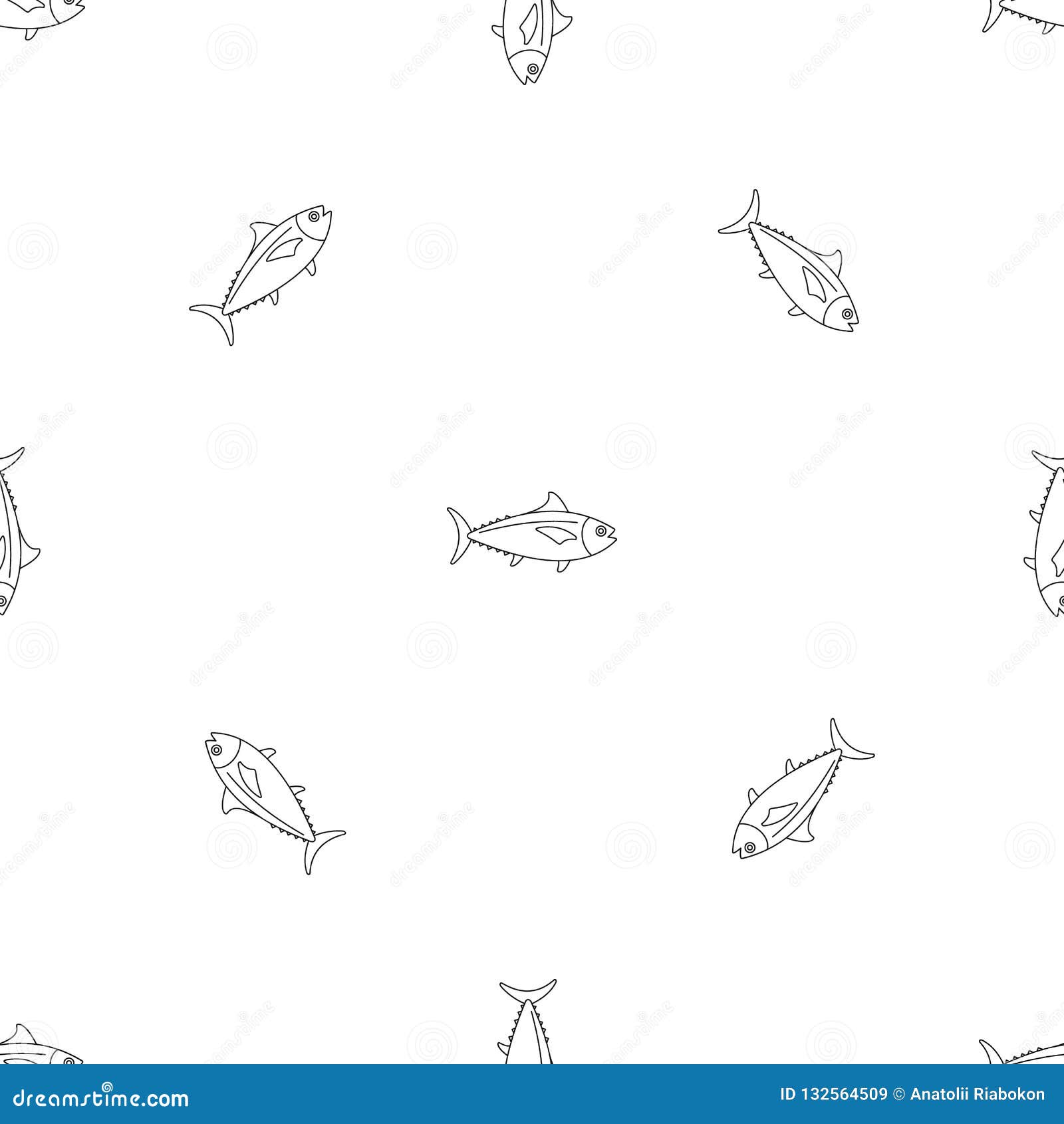 Tuna Fish Pattern Seamless Vector Stock Vector - Illustration of ocean ...