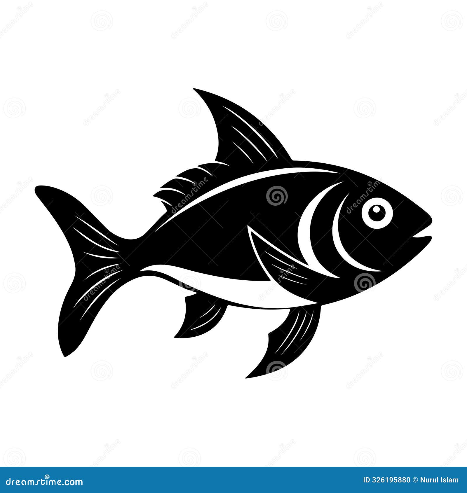 Tuna Fish Vector Illustration on White Background. Stock Illustration ...