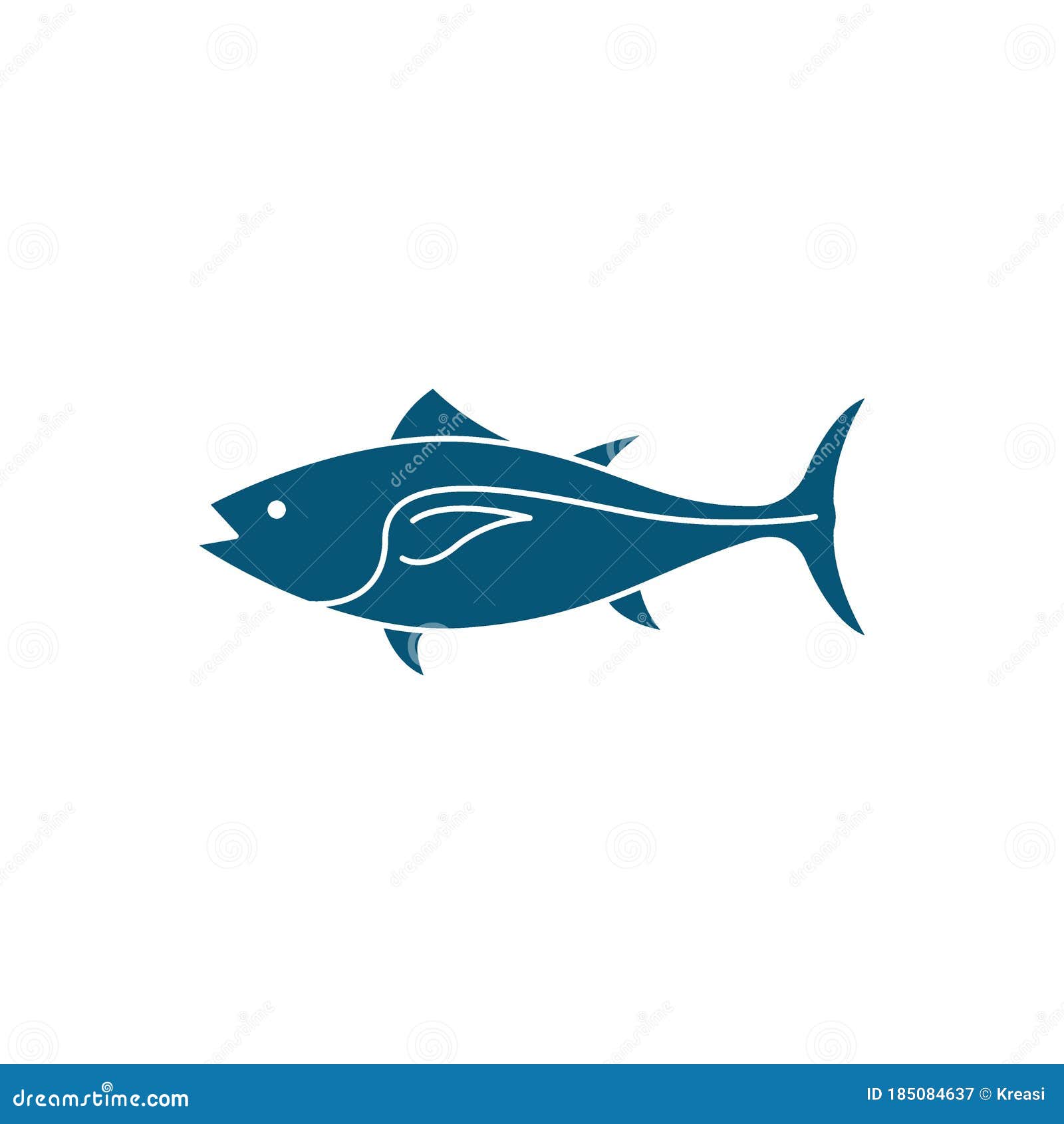 Tuna Icon Logo Flat Vector Illustration Stock Vector - Illustration of ...