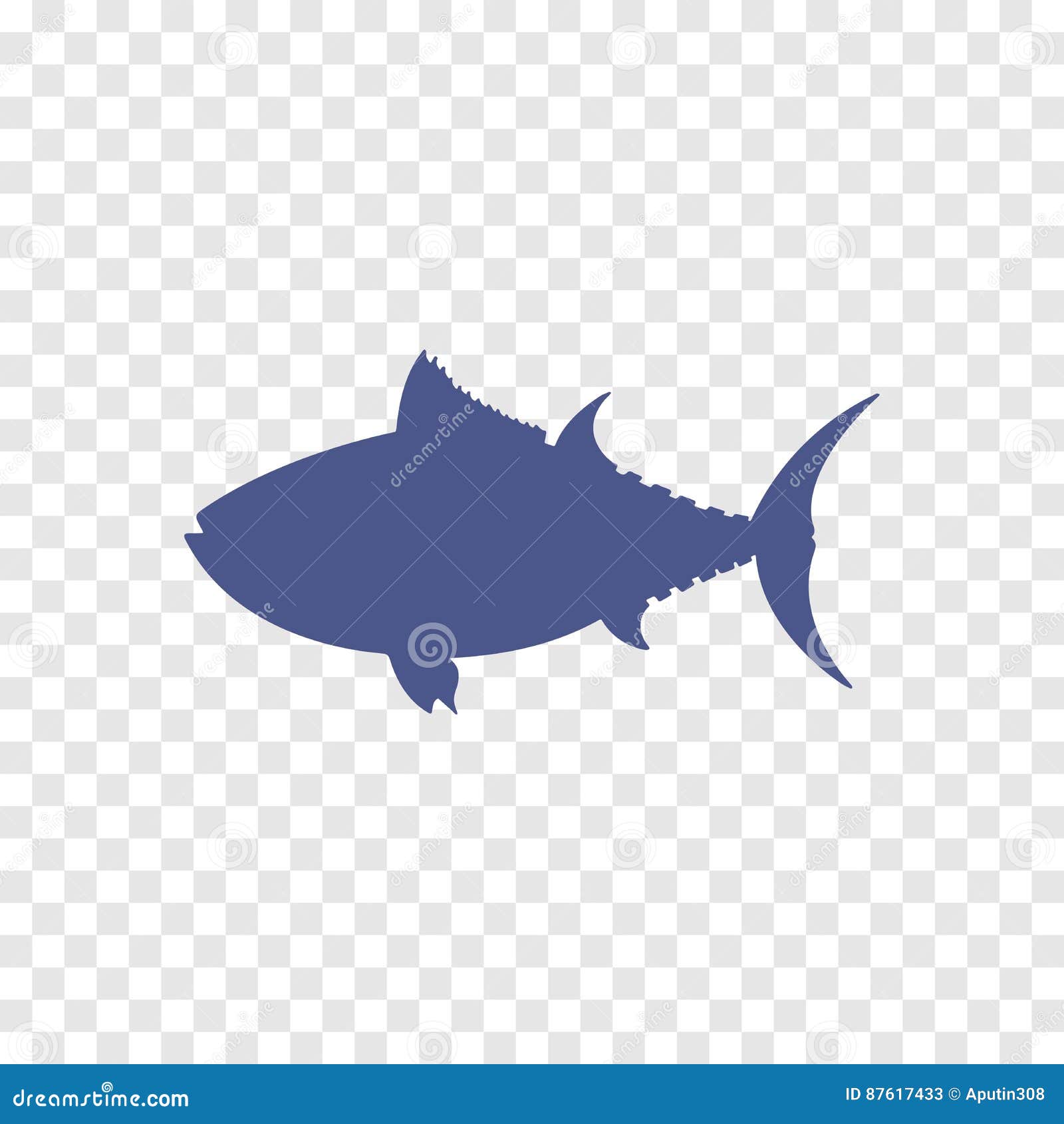 Tuna icon stock vector. Illustration of marine, yellow - 87617433