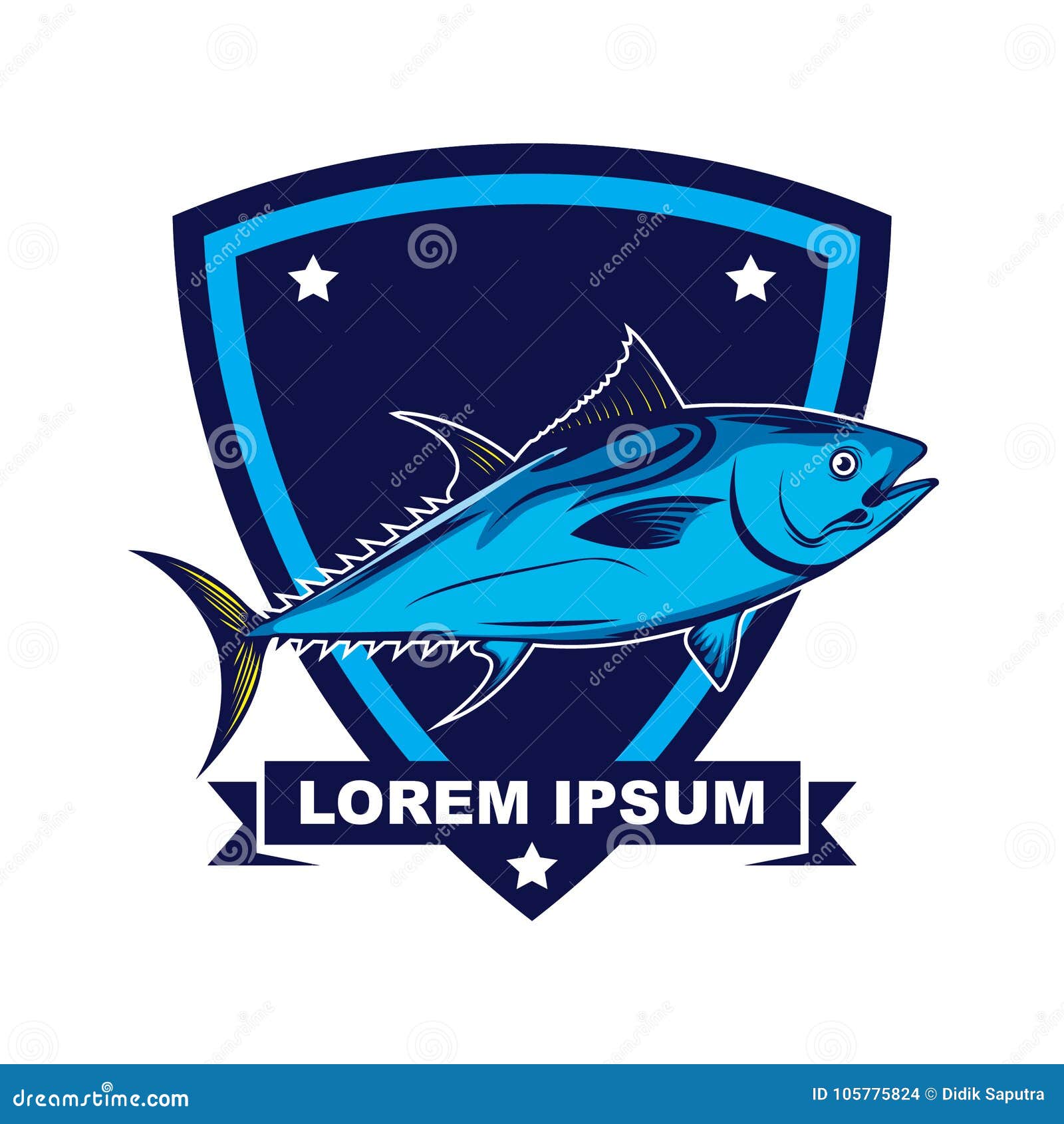 Tuna logo stock vector. Illustration of cuisine, color - 105775824