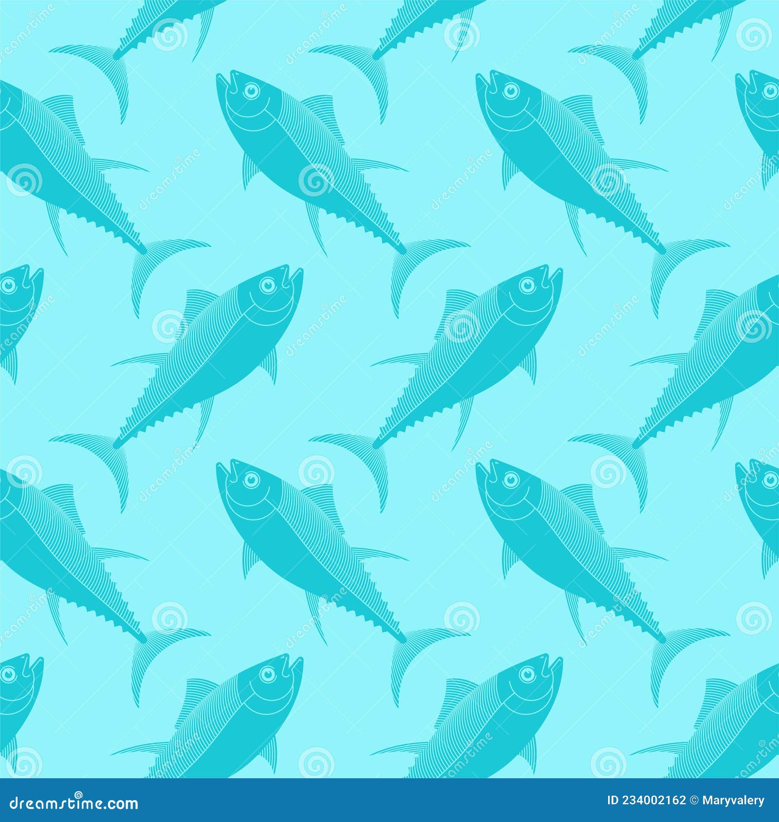 Tuna Pattern Seamless. Tunny Seafood Fish Background Stock Vector ...