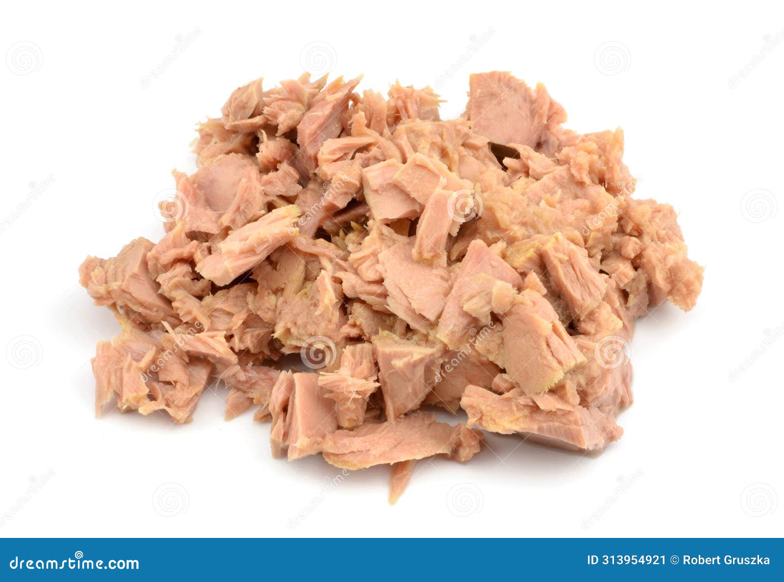 Tuna pieces stock image. Image of isolated, meat, shredded - 313954921