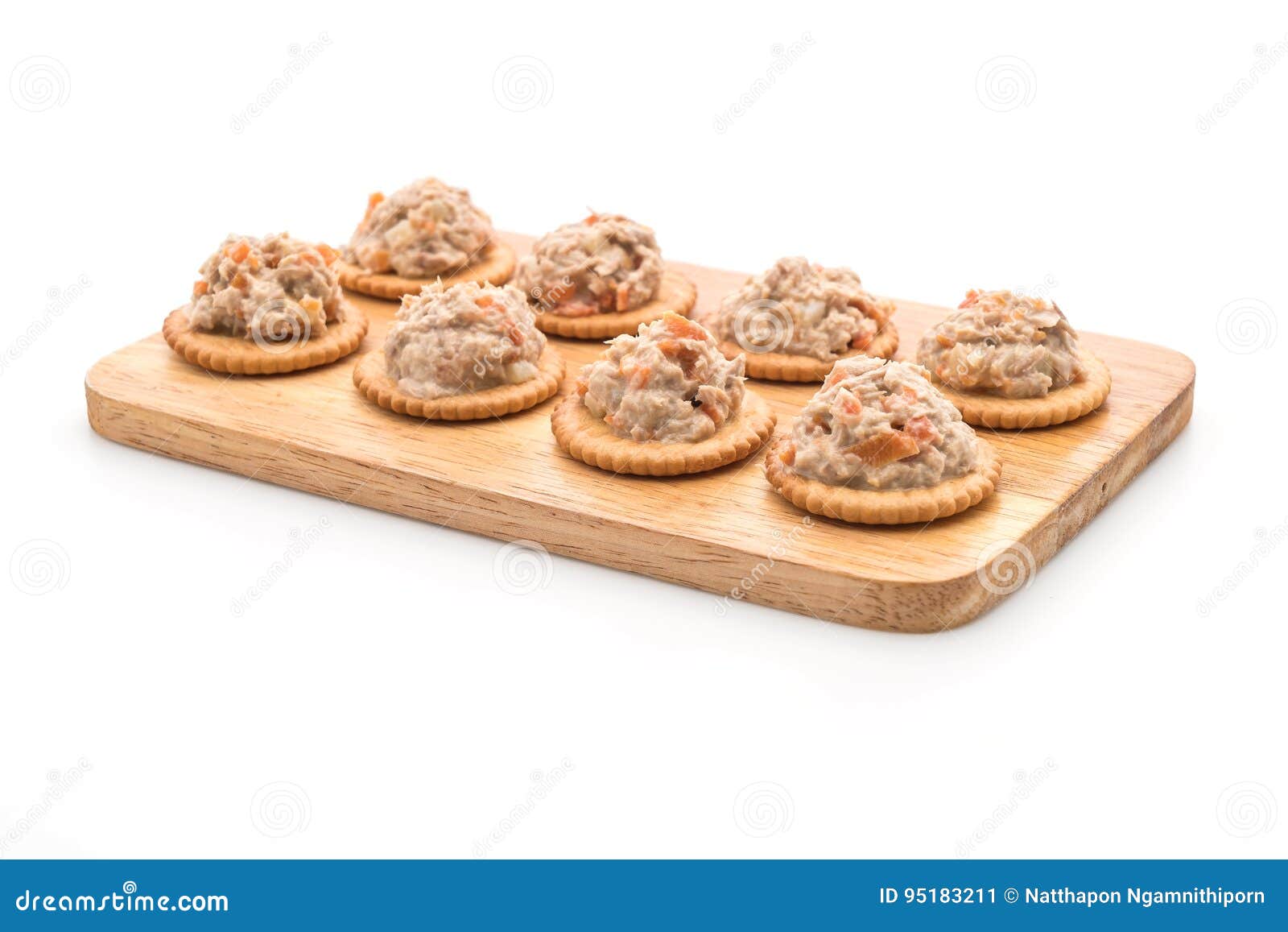 Tuna salad with cracker stock image. Image of gourmet - 95183211