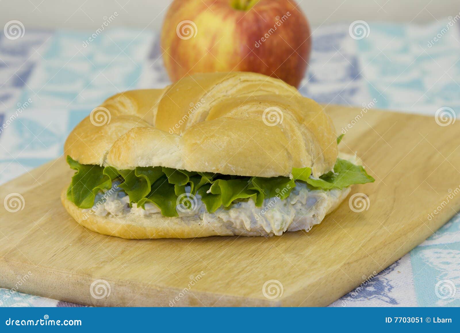 Tuna Salad Croissant Sandwich Stock Image Image Of Apple Food 7703051
