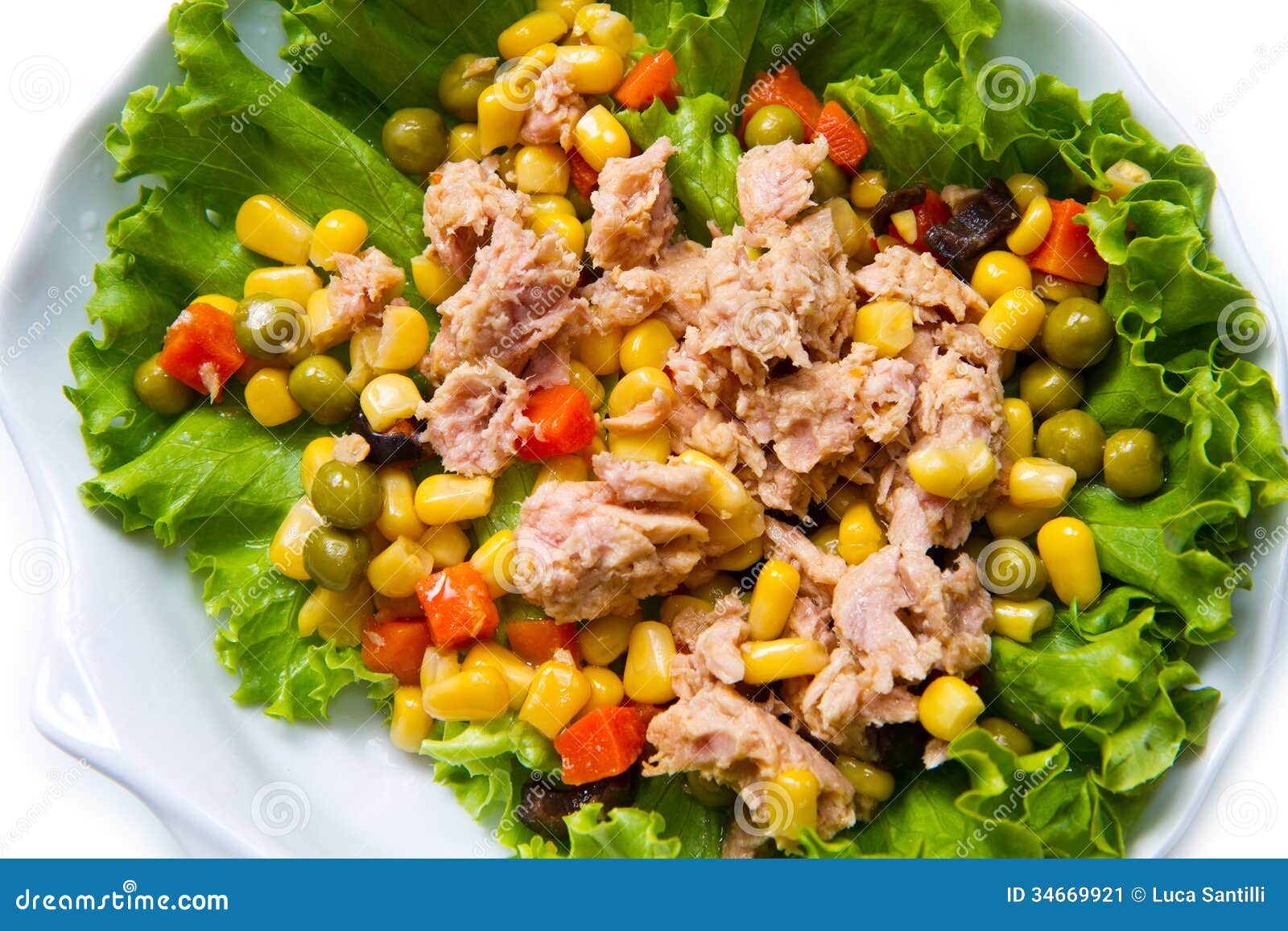 Tuna salad with mais stock image. Image of dietetic, appetizer - 34669921