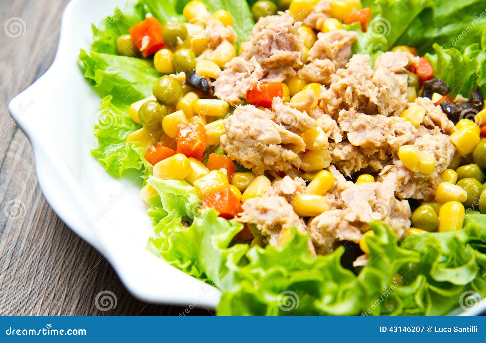 Tuna salad with mais stock image. Image of carrot, mediterranean - 43146207
