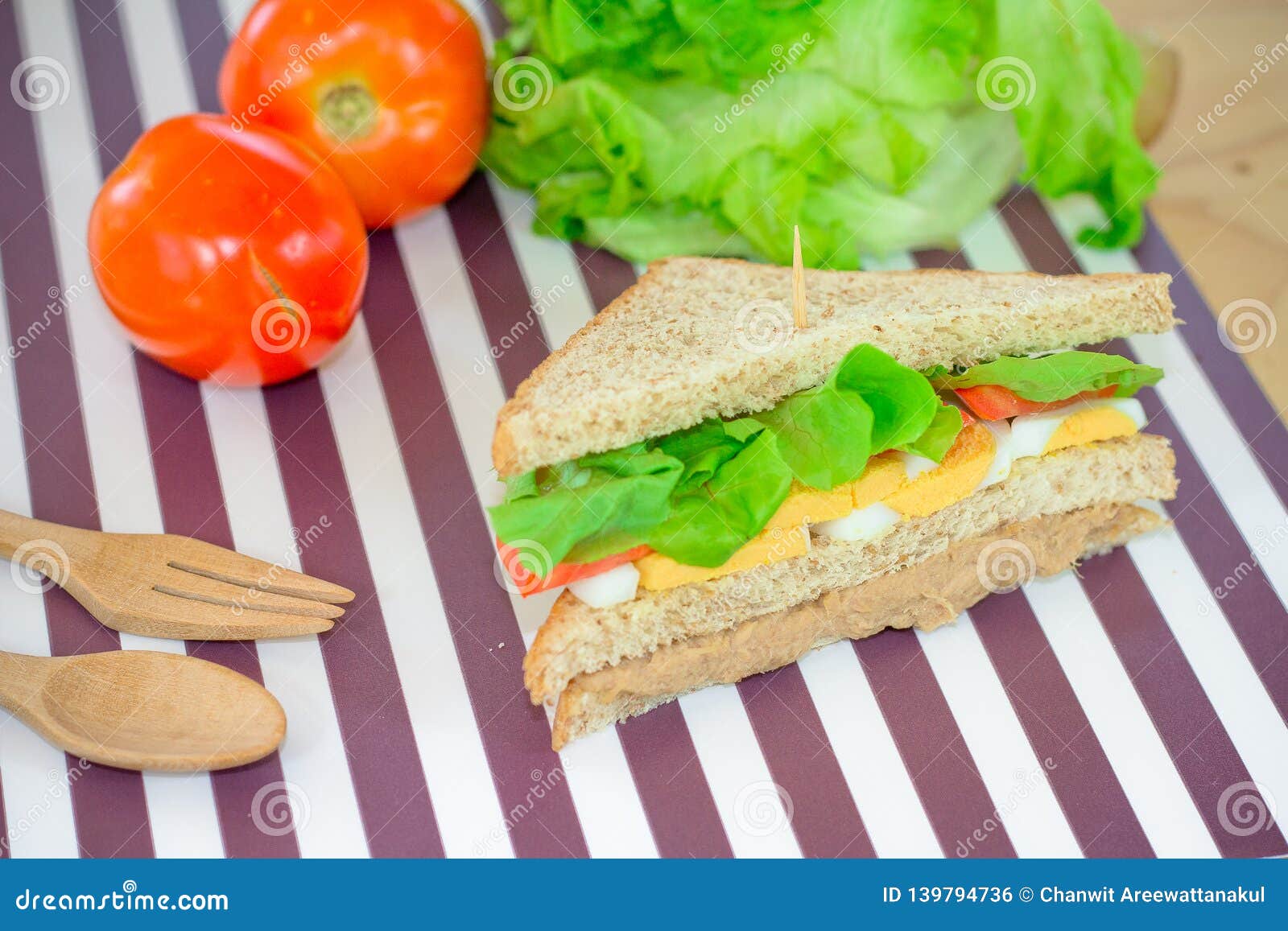 Tuna sandwich on the mat stock photo. Image of green - 139794736