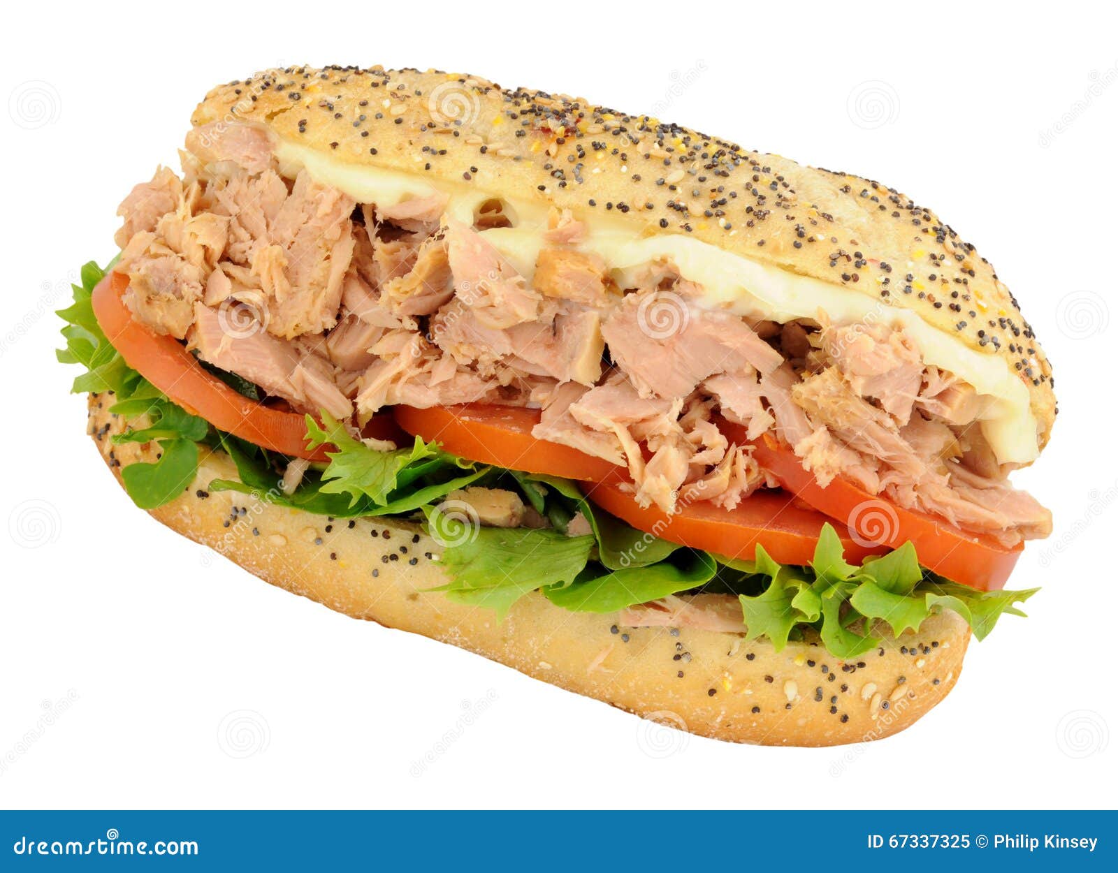 Tuna Sandwich in a Seeded Bread Roll Stock Image - Image of salad ...
