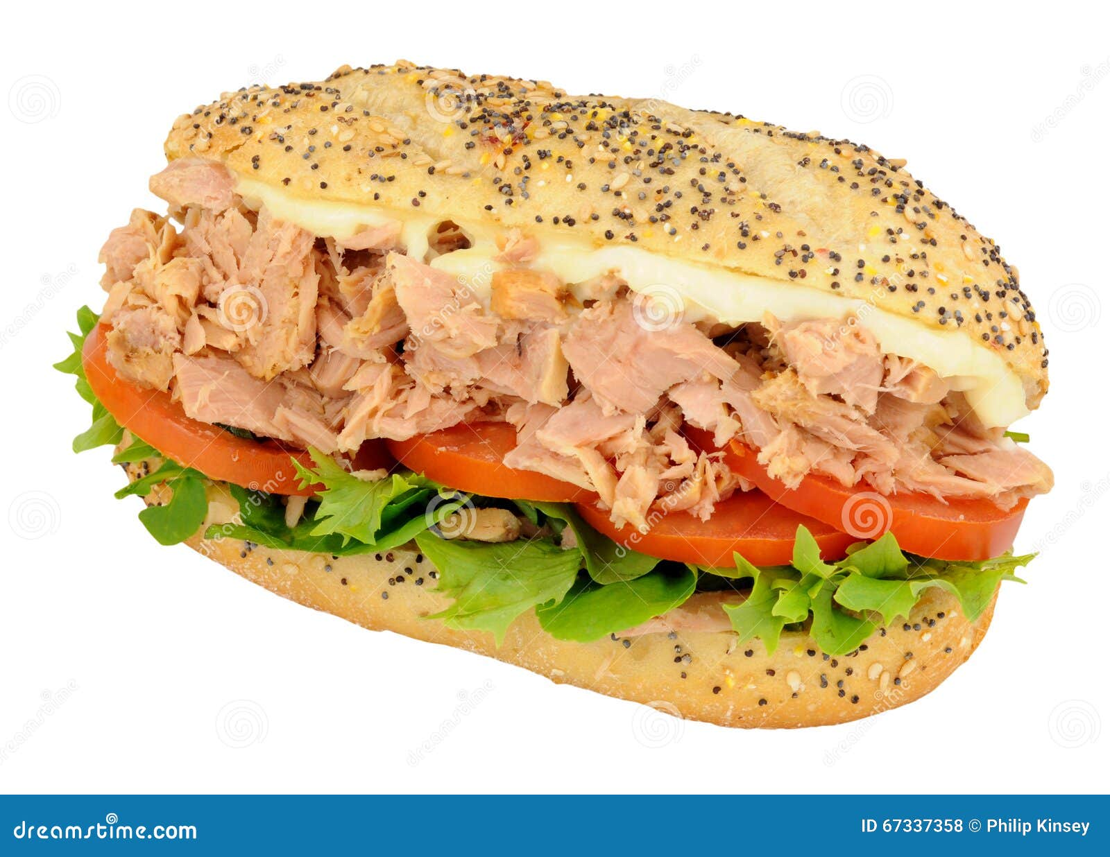 Tuna Sandwich in a Seeded Bread Roll Stock Photo - Image of seeded ...