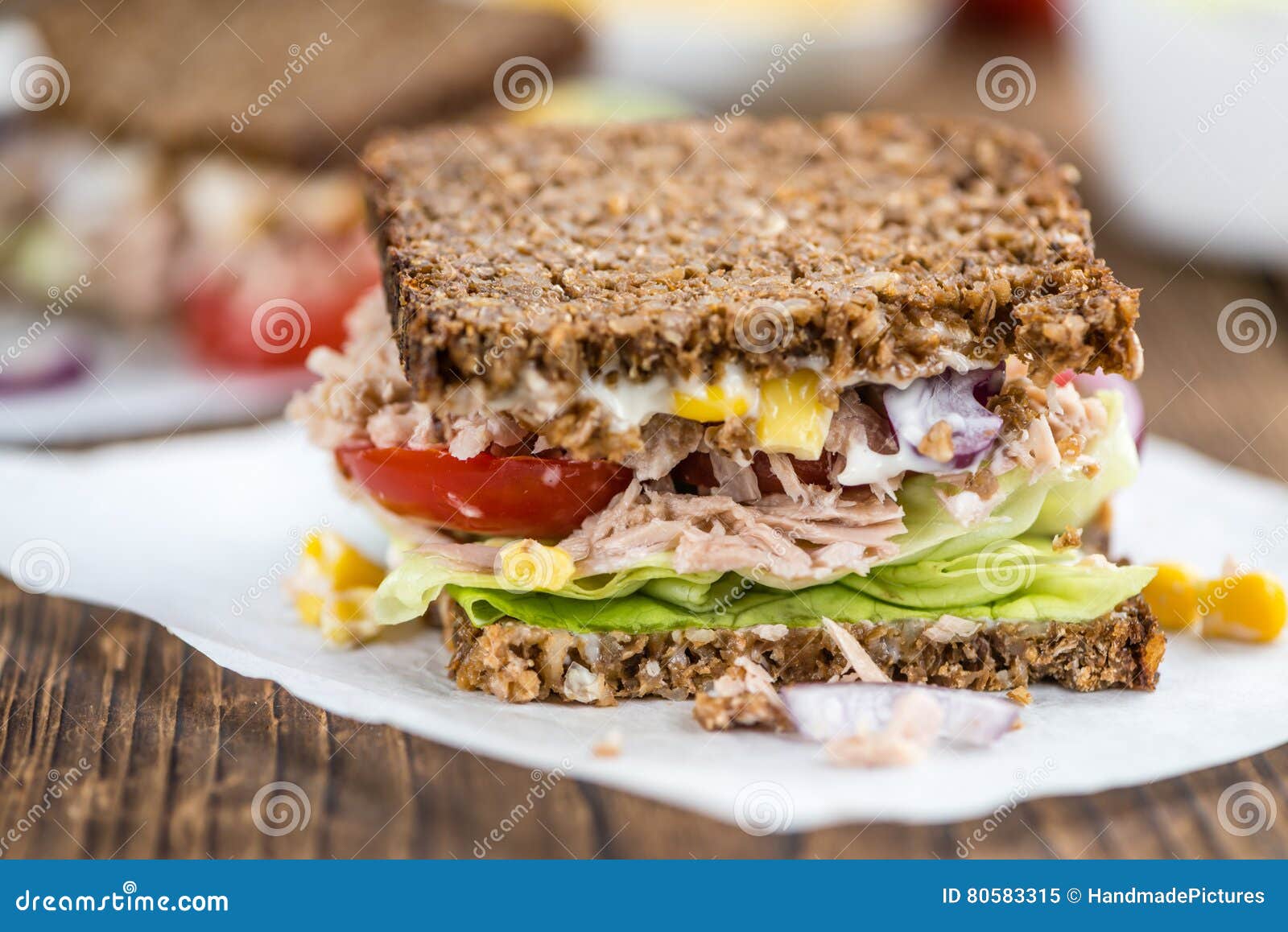 Tuna Sandwich on Wholemeal Bread Stock Image - Image of breakfast ...