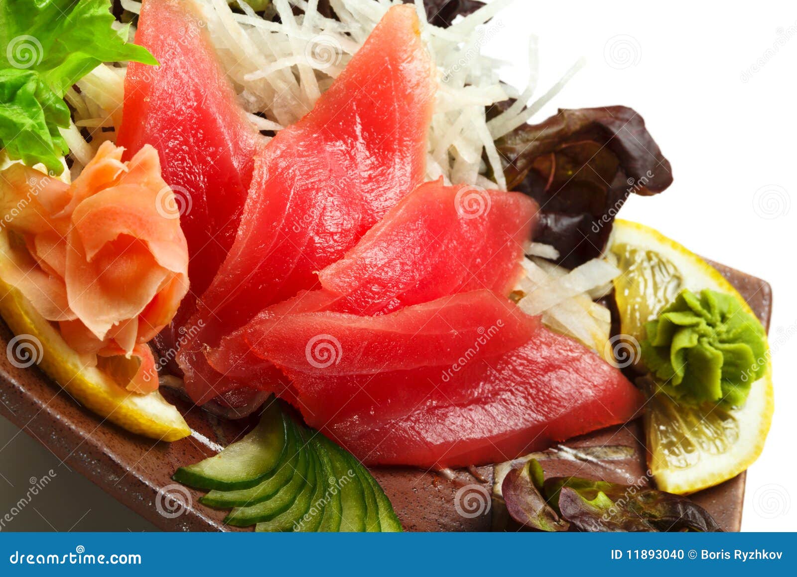 Tuna Sashimi stock photo. Image of food, leaf, japanese - 11893040