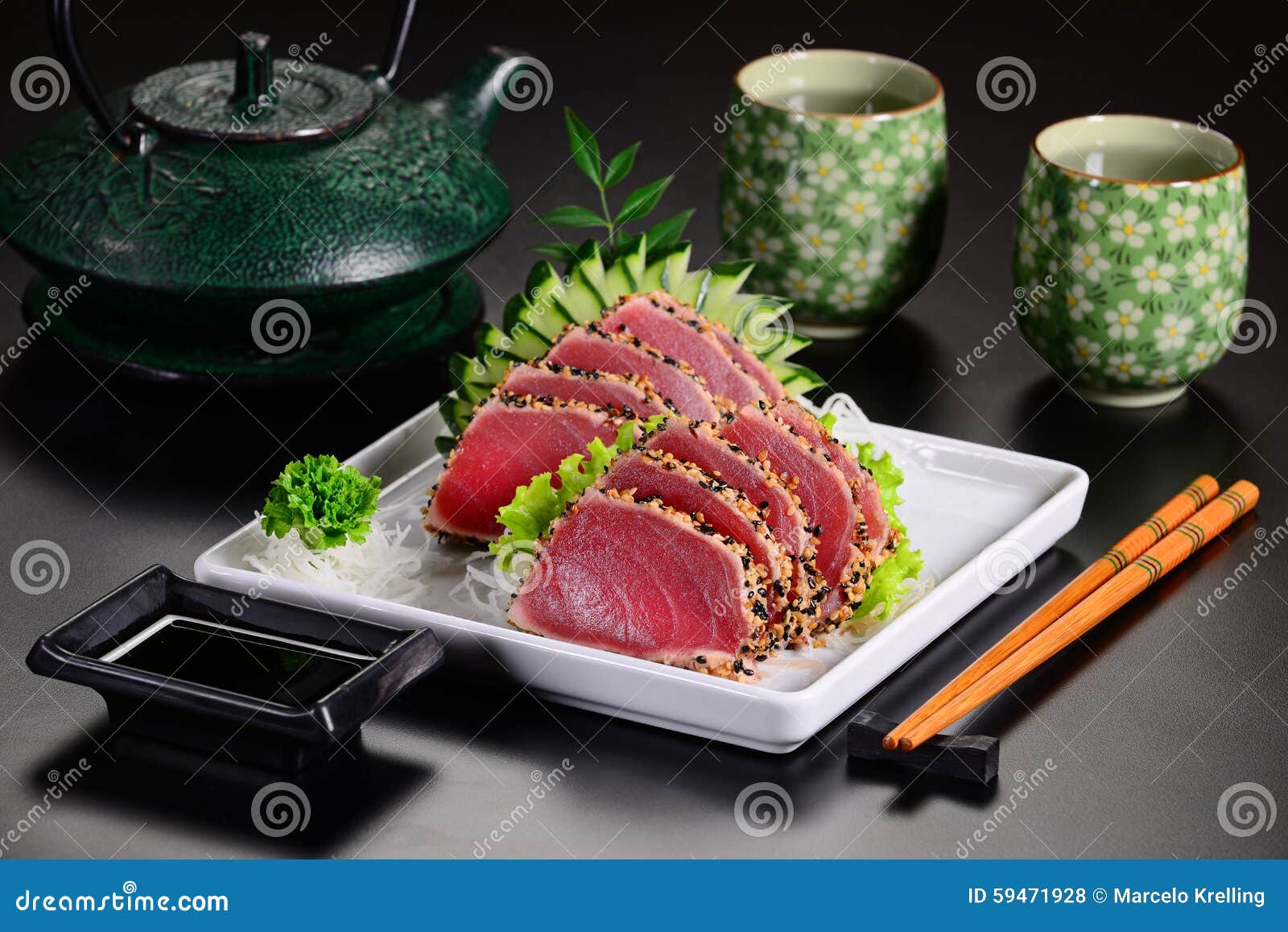 Tuna sashimi stock photo. Image of shoot, chopsticks - 59471928