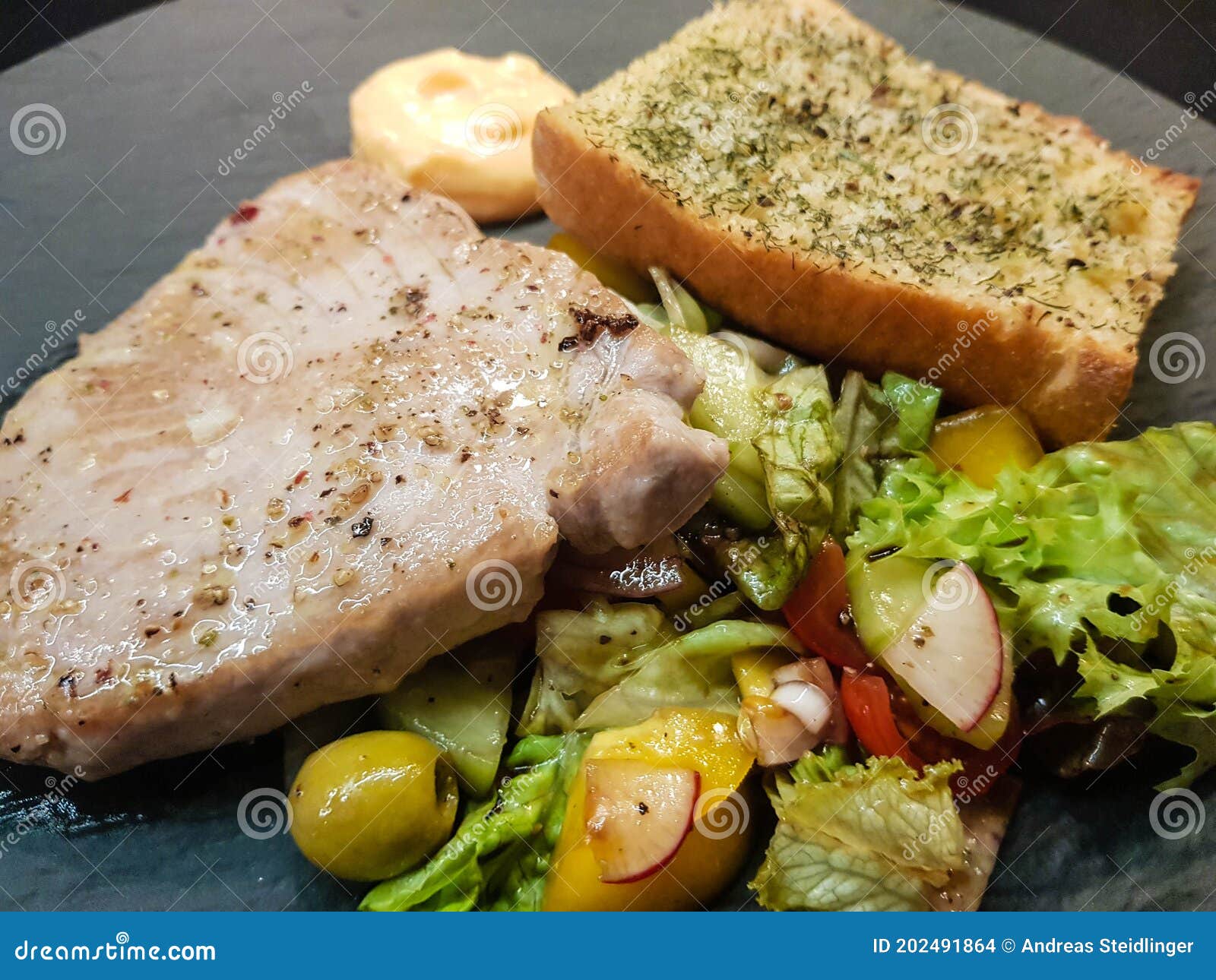 Fried Tuna steak stock photo. Image of fried, cooking - 202491864