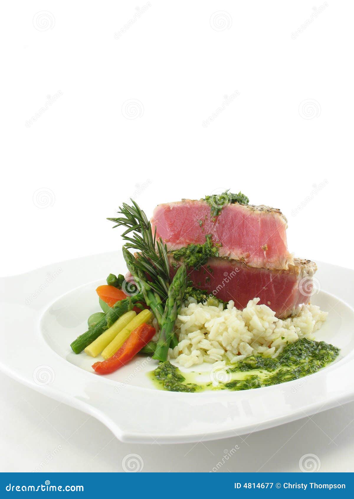 Tuna steak whole plate stock image. Image of dining, meal - 4814677
