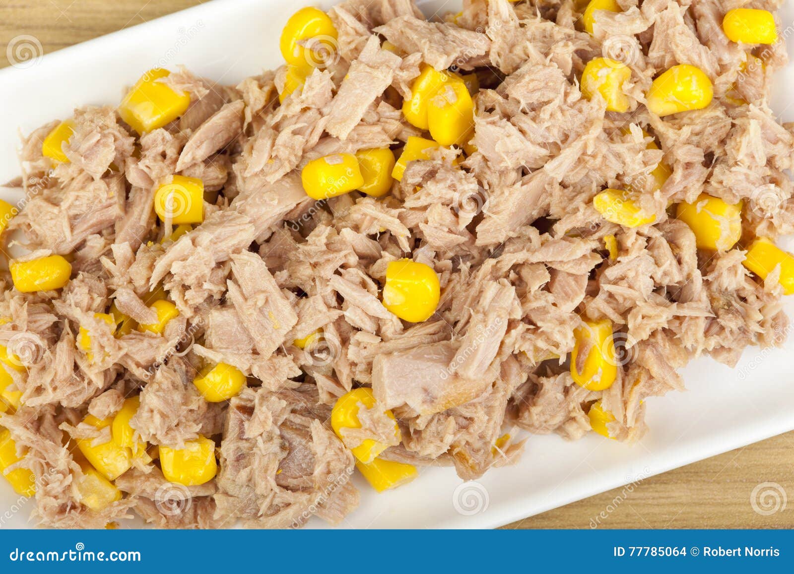Tuna and Sweet Corn Presented on a Platter Stock Photo - Image of sauce ...