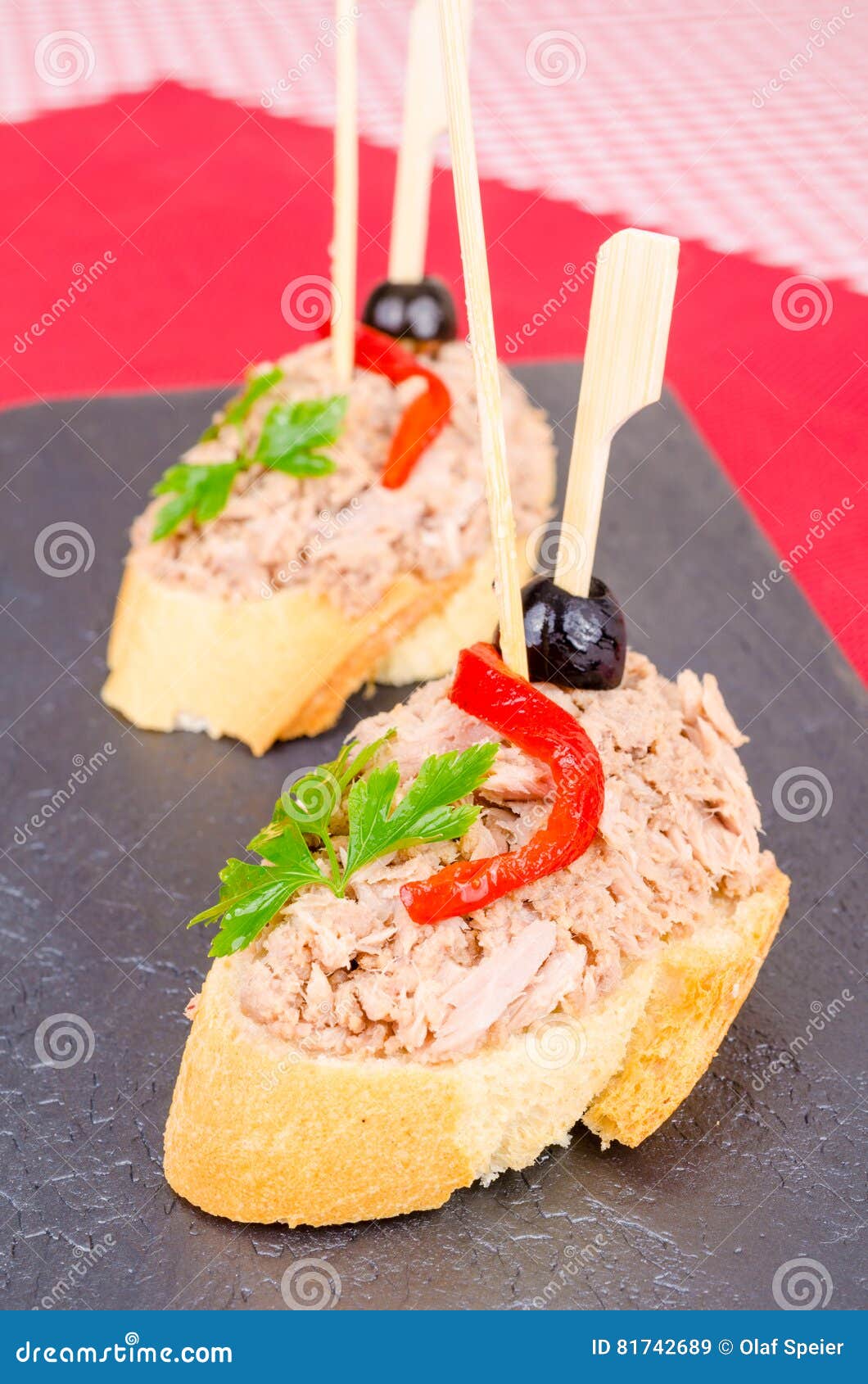 Tuna tapa stock image. Image of dinner, european, food - 81742689