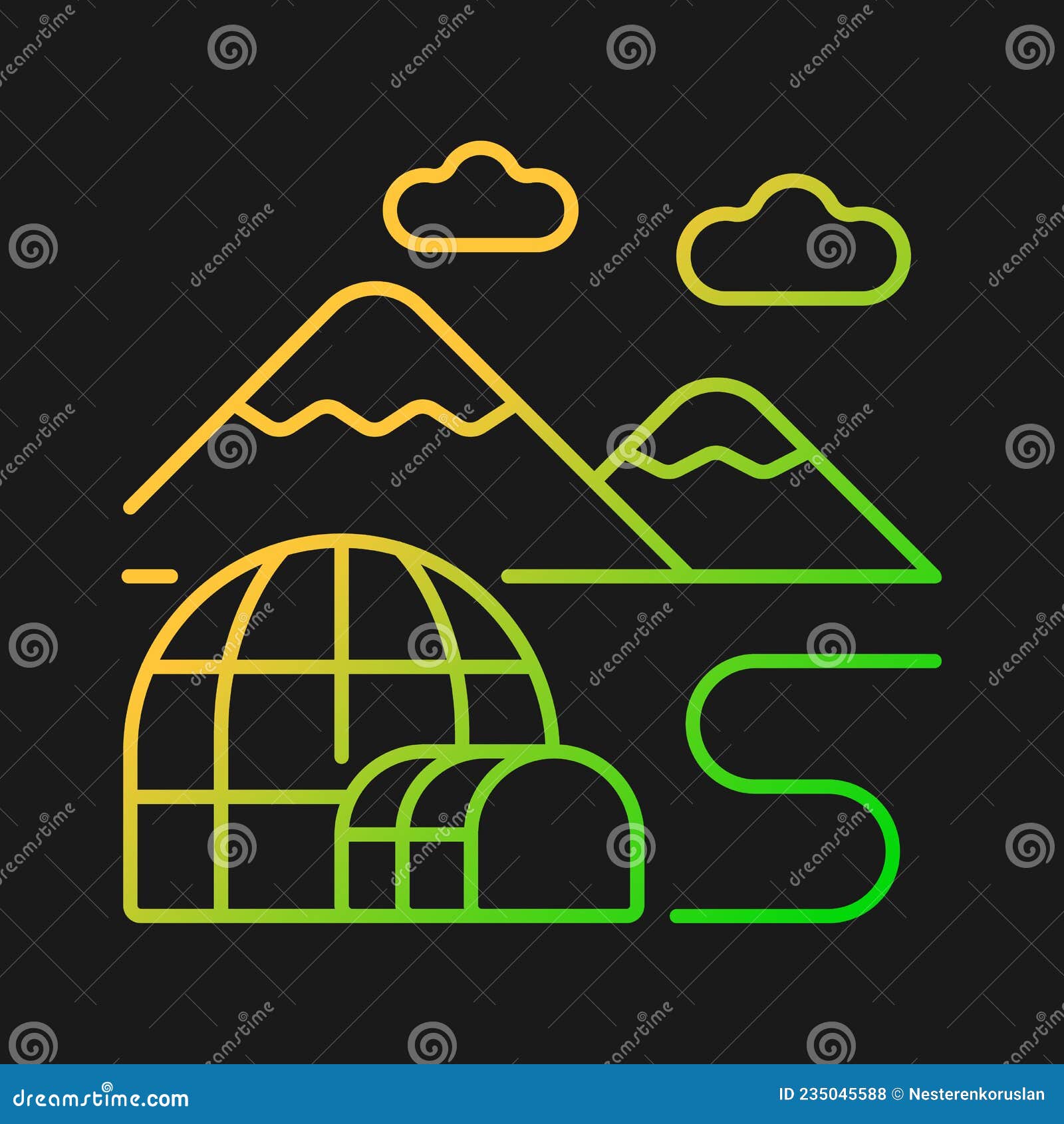 Tundra Gradient Vector Icon for Dark Theme Stock Vector - Illustration ...