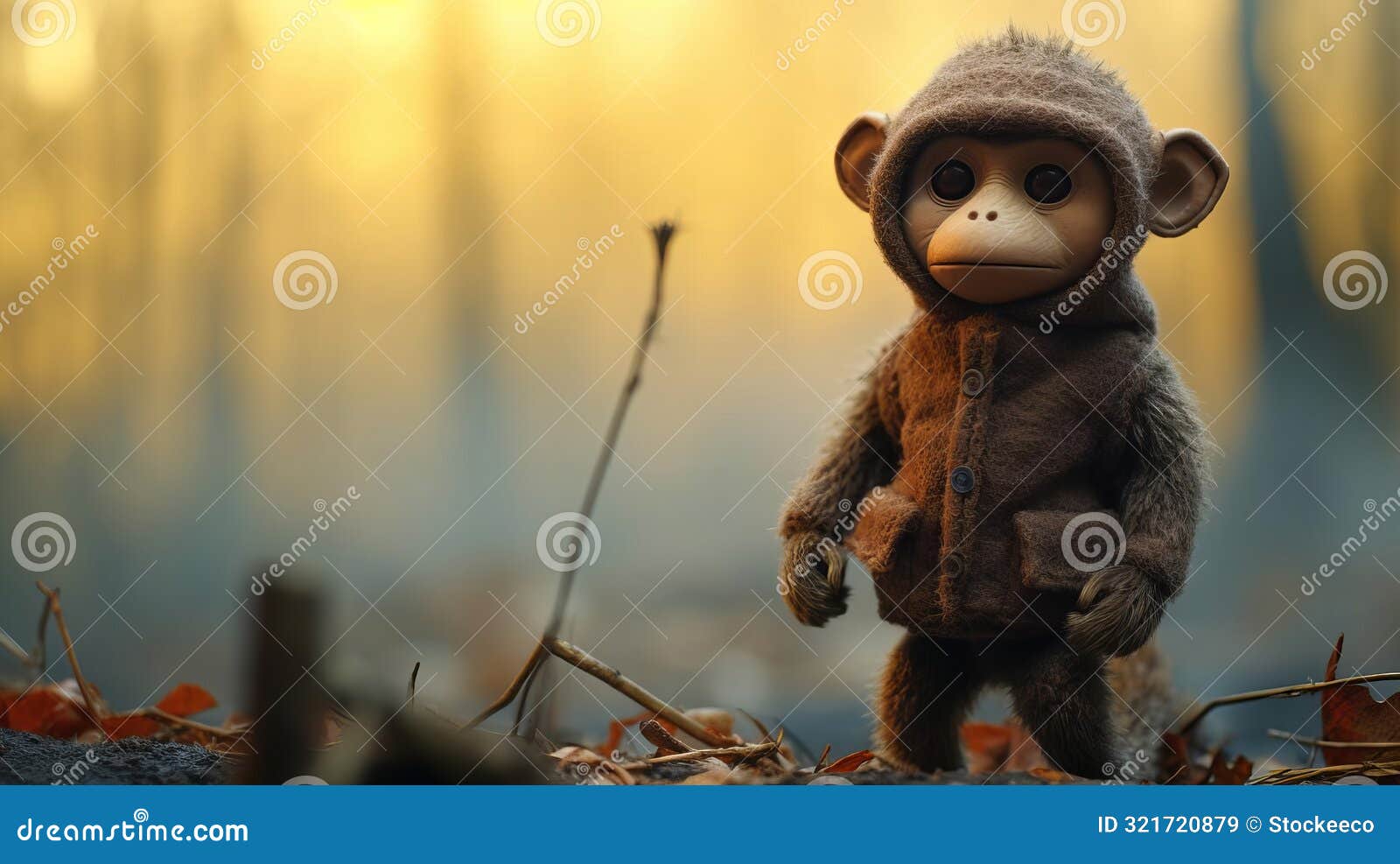 Tundra S Felt Stop-motion Monkey in 4k Cinematic Experience Stock ...