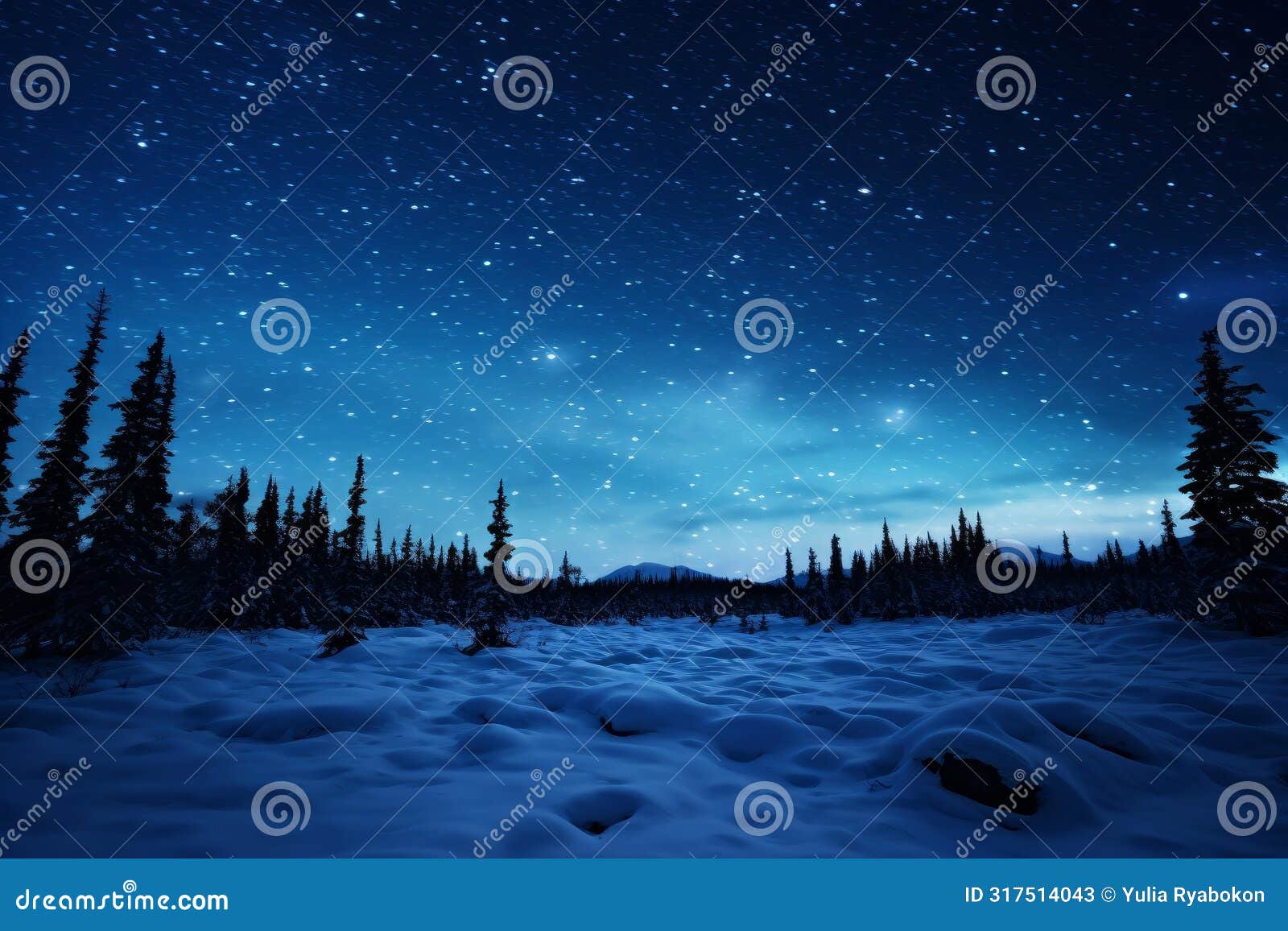 Tundra Night Sky Landscape. Generate Ai Royalty-Free Stock Photo ...