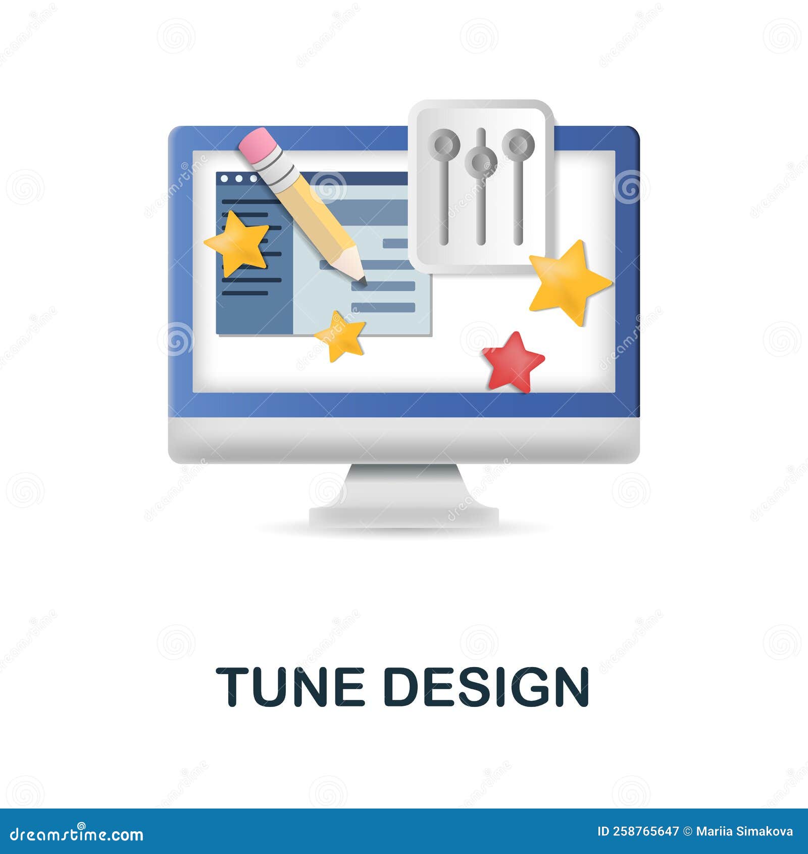 Tune Design Icon. 3d Illustration from Web Development Collection ...