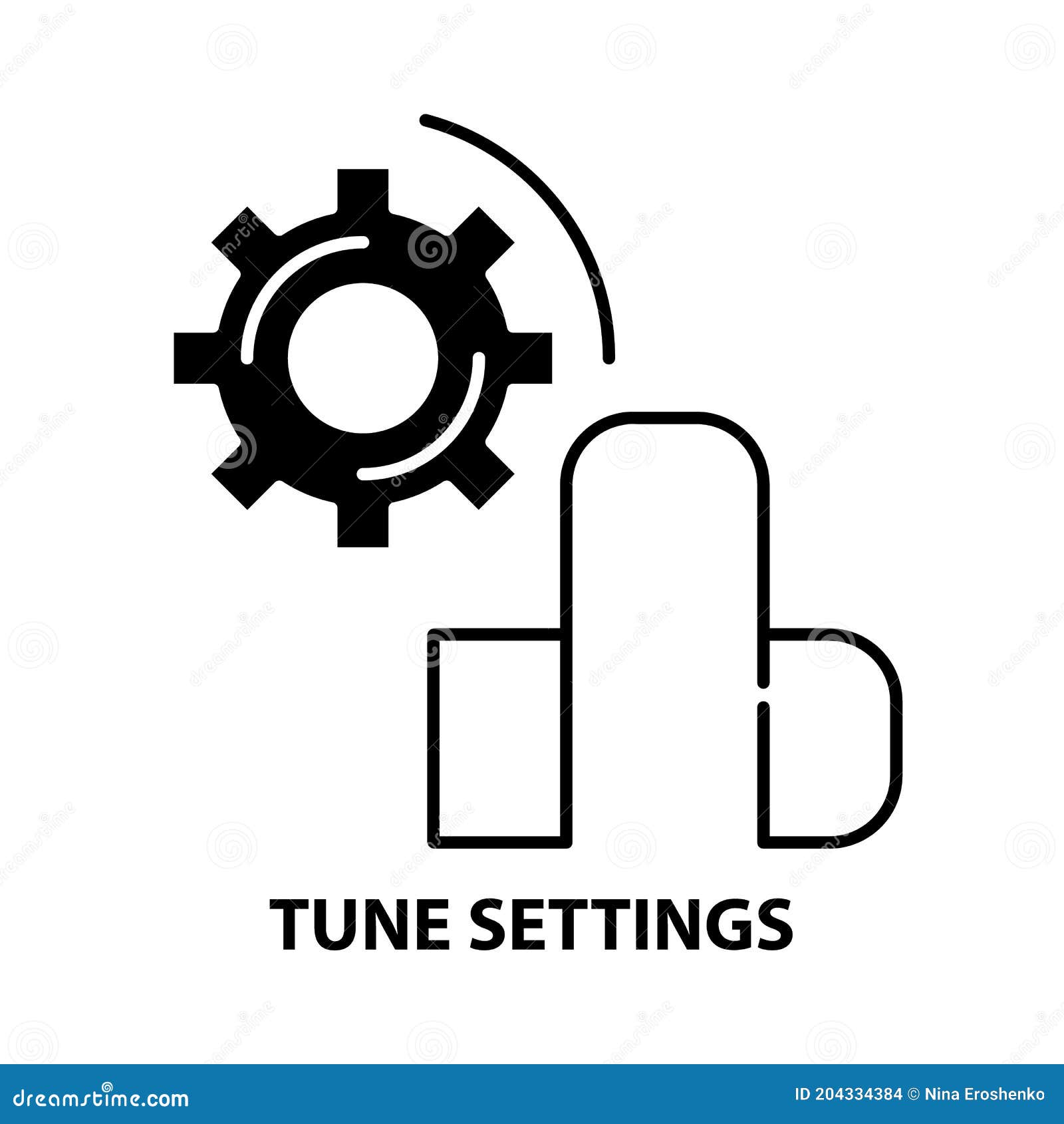 Tune Settings Icon, Black Vector Sign with Editable Strokes, Concept ...