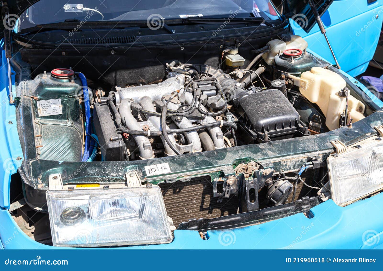 Tuned Car Engine of Lada Vehicle Editorial Stock Photo - Image of ...