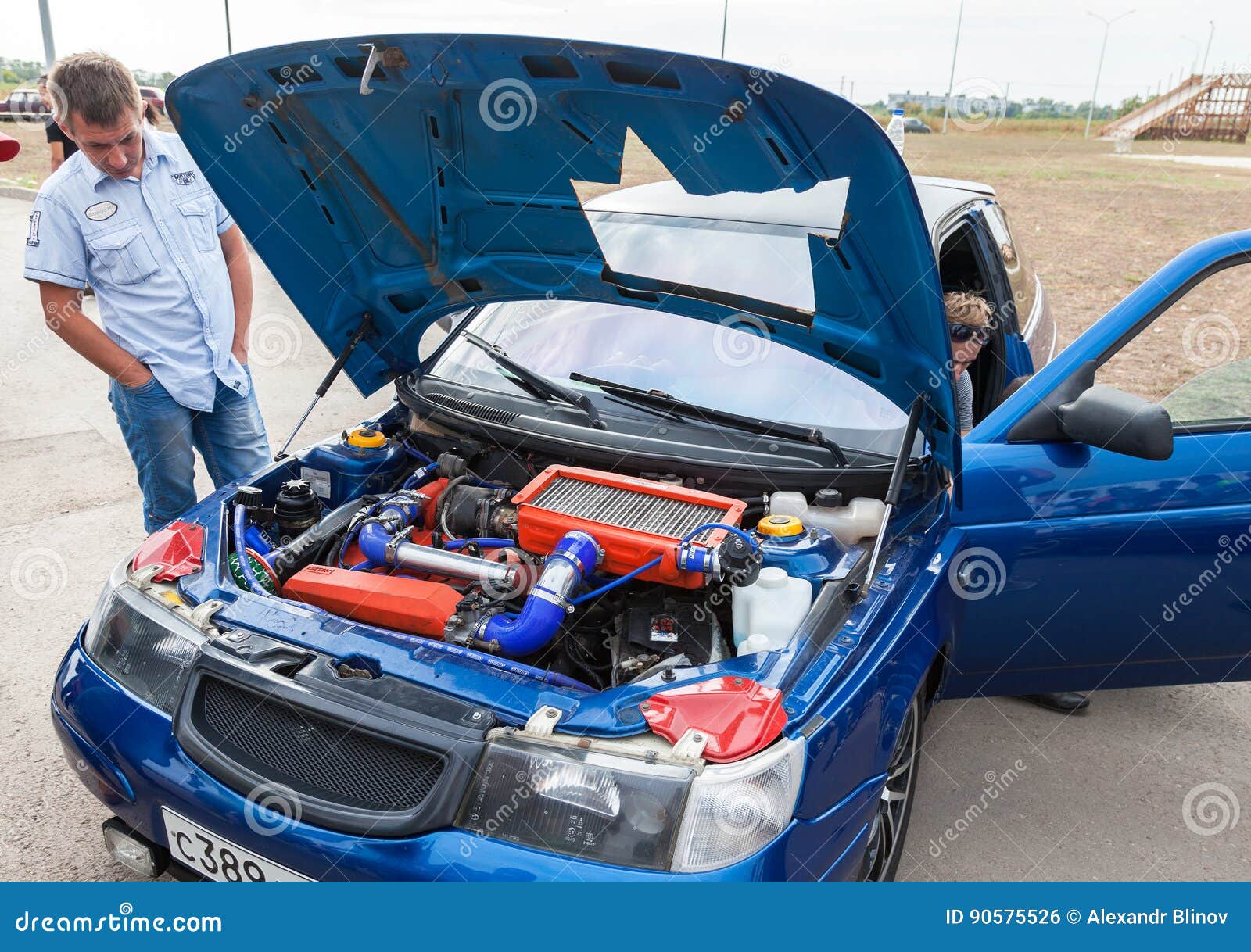 Tuned Turbo Car Engine of Lada Closeup Editorial Photo - Image of ...