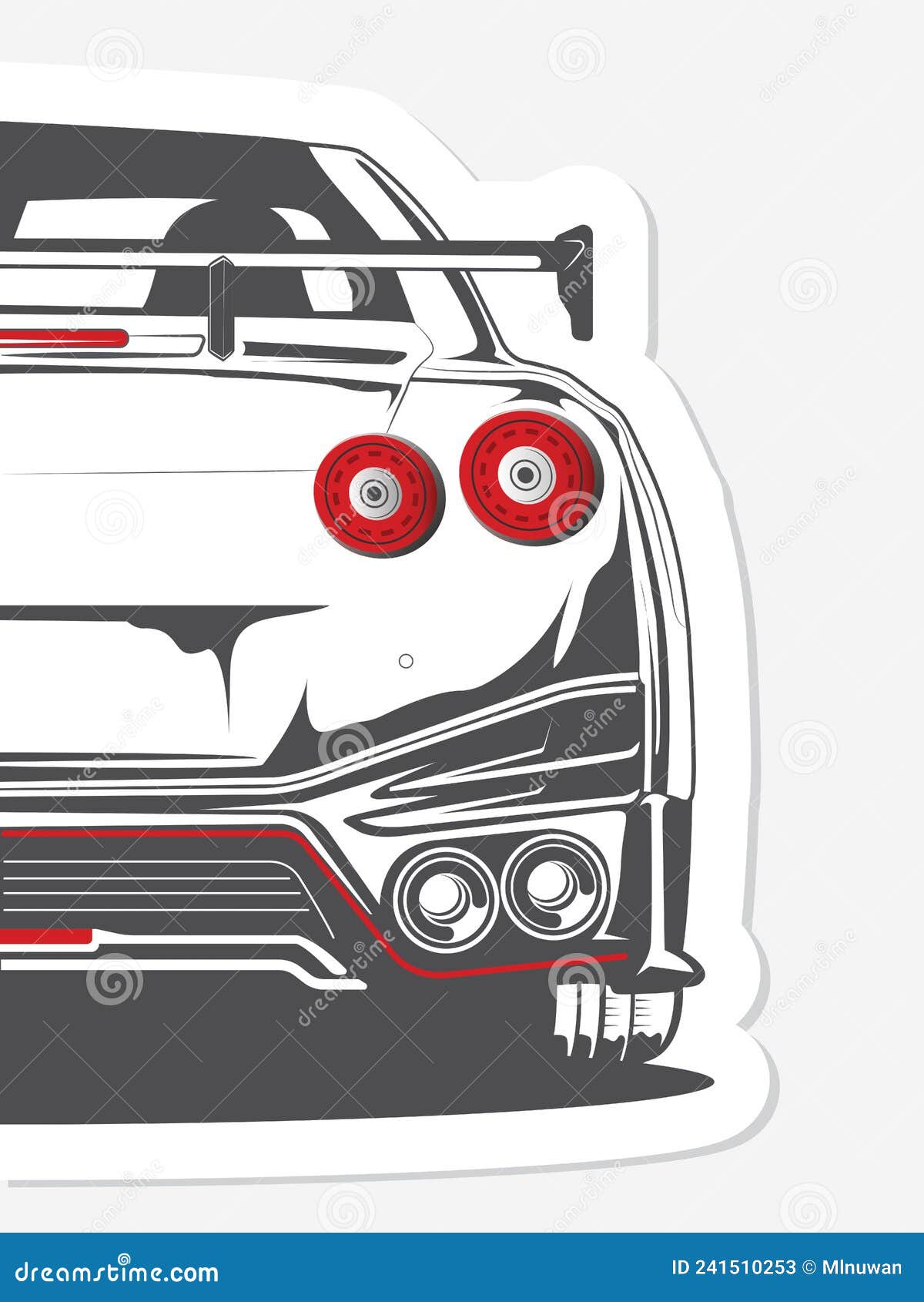 Tuner Car rear design stock vector. Illustration of nismo - 241510253