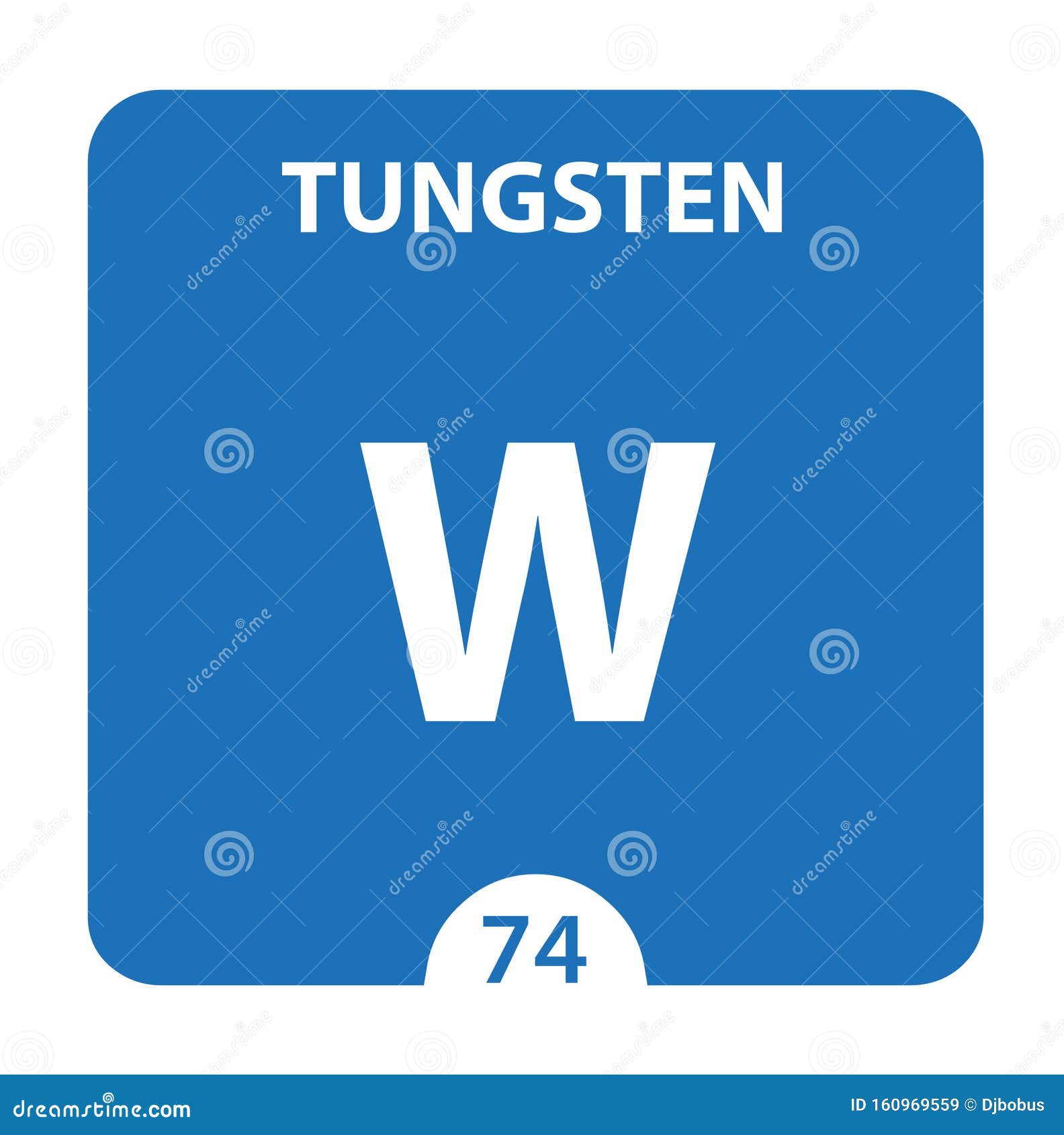 Tungsten Chemical 74 Element of Periodic Table. Molecule and ...