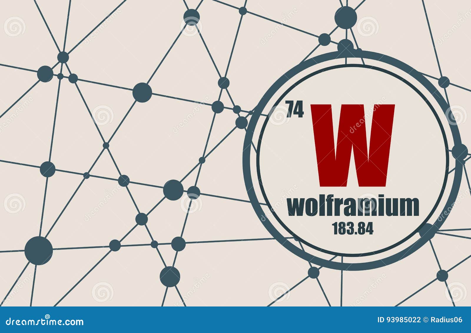 Tungsten chemical element. stock vector. Illustration of information ...