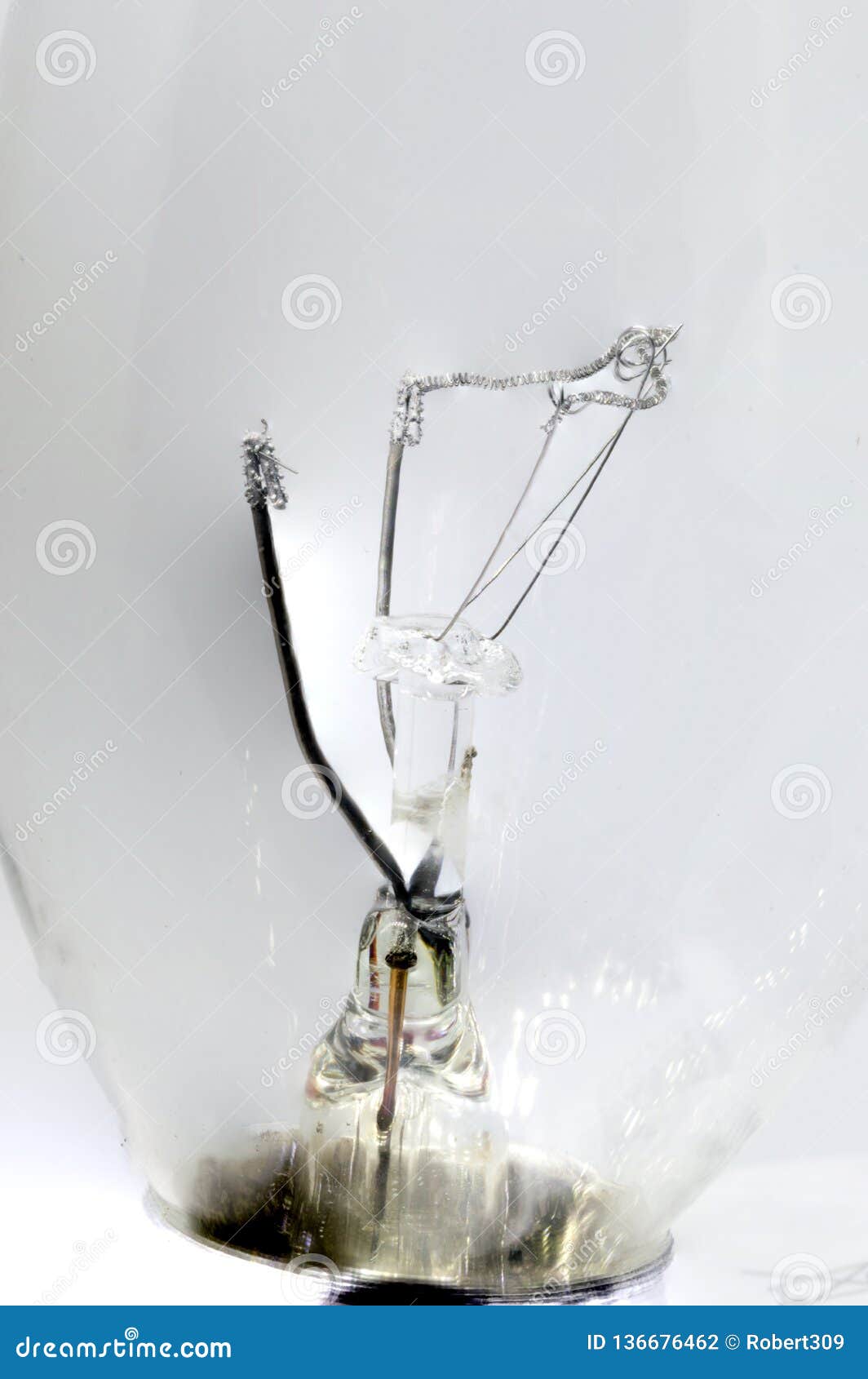 Tungsten Filament Inside Burnt Light Bulb Stock Photo - Image of ...