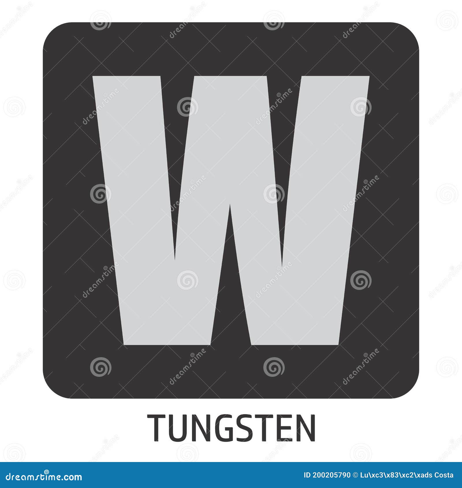 Tungsten Symbol Illustration Icon Stock Illustration - Illustration of ...