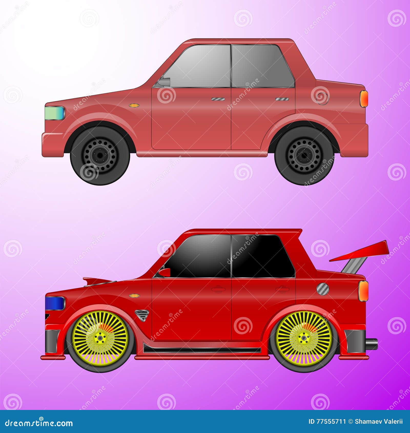 The tuning of the car stock vector. Illustration of driving - 77555711